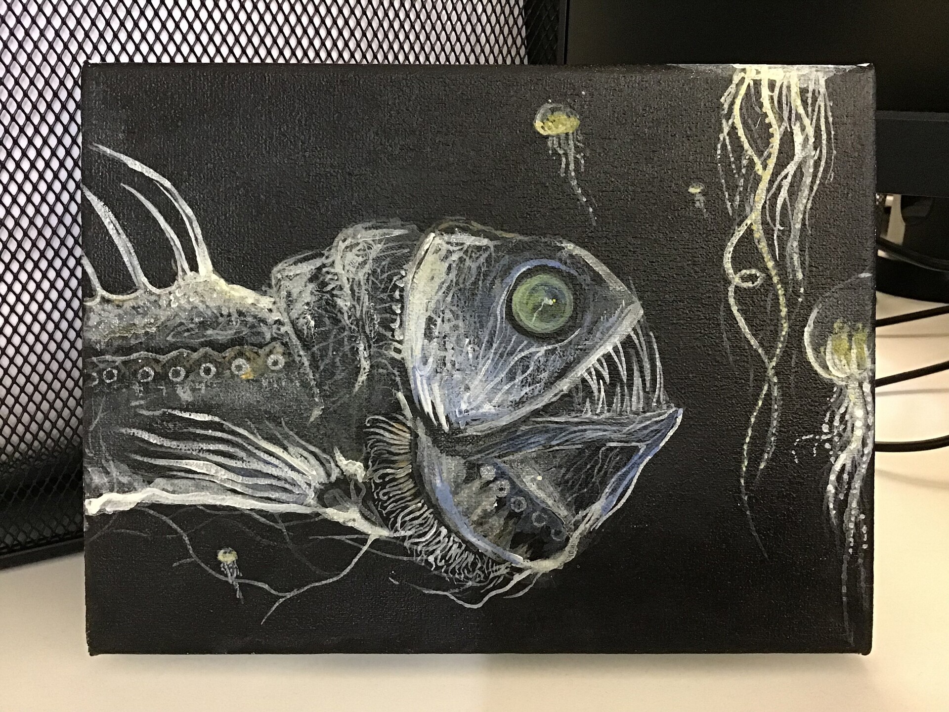 ArtStation - Deep-sea fish. Acrylic paint.