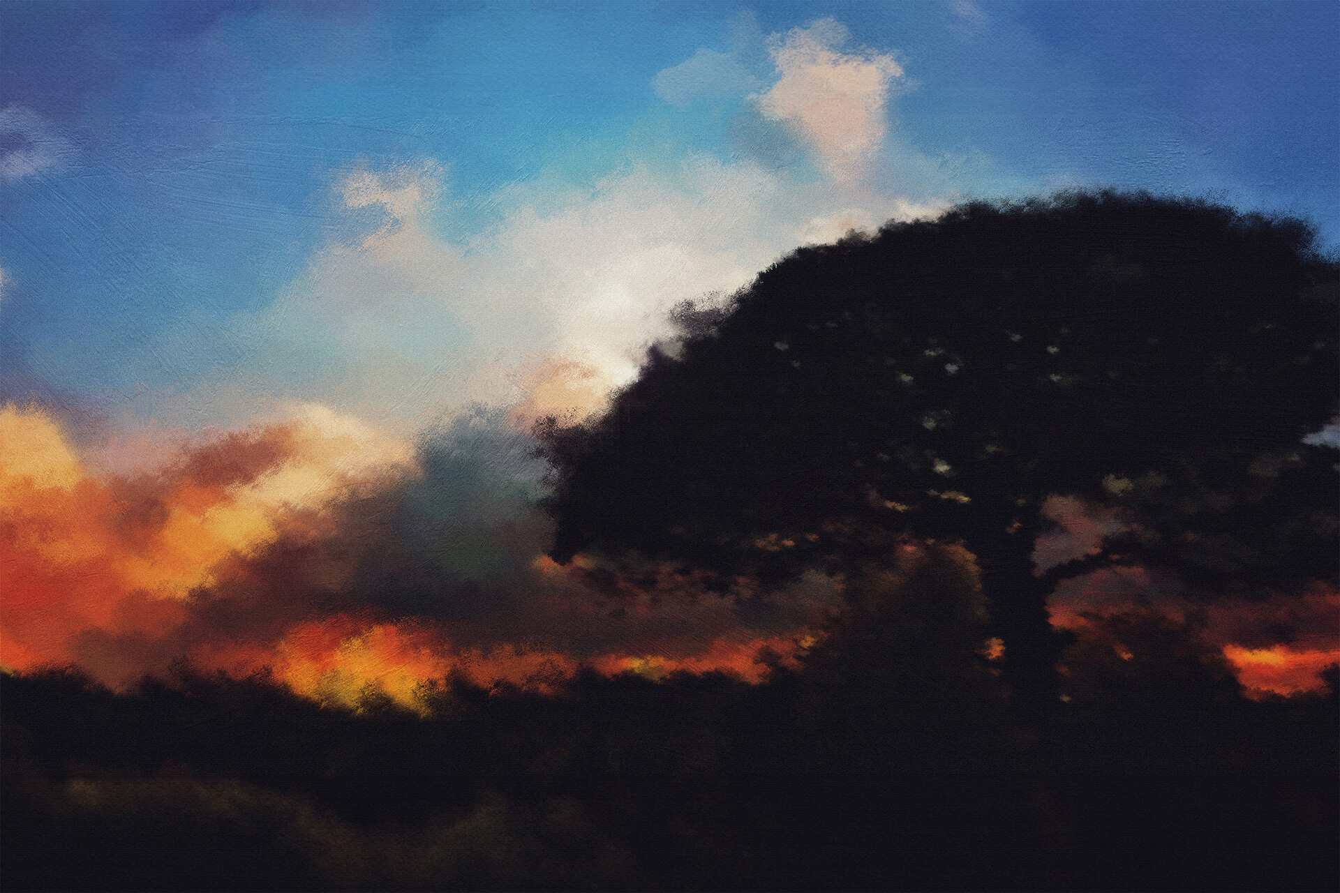 ArtStation - MATTE PAINTING: "Tree Watching the Sunset" 12K Digital Art