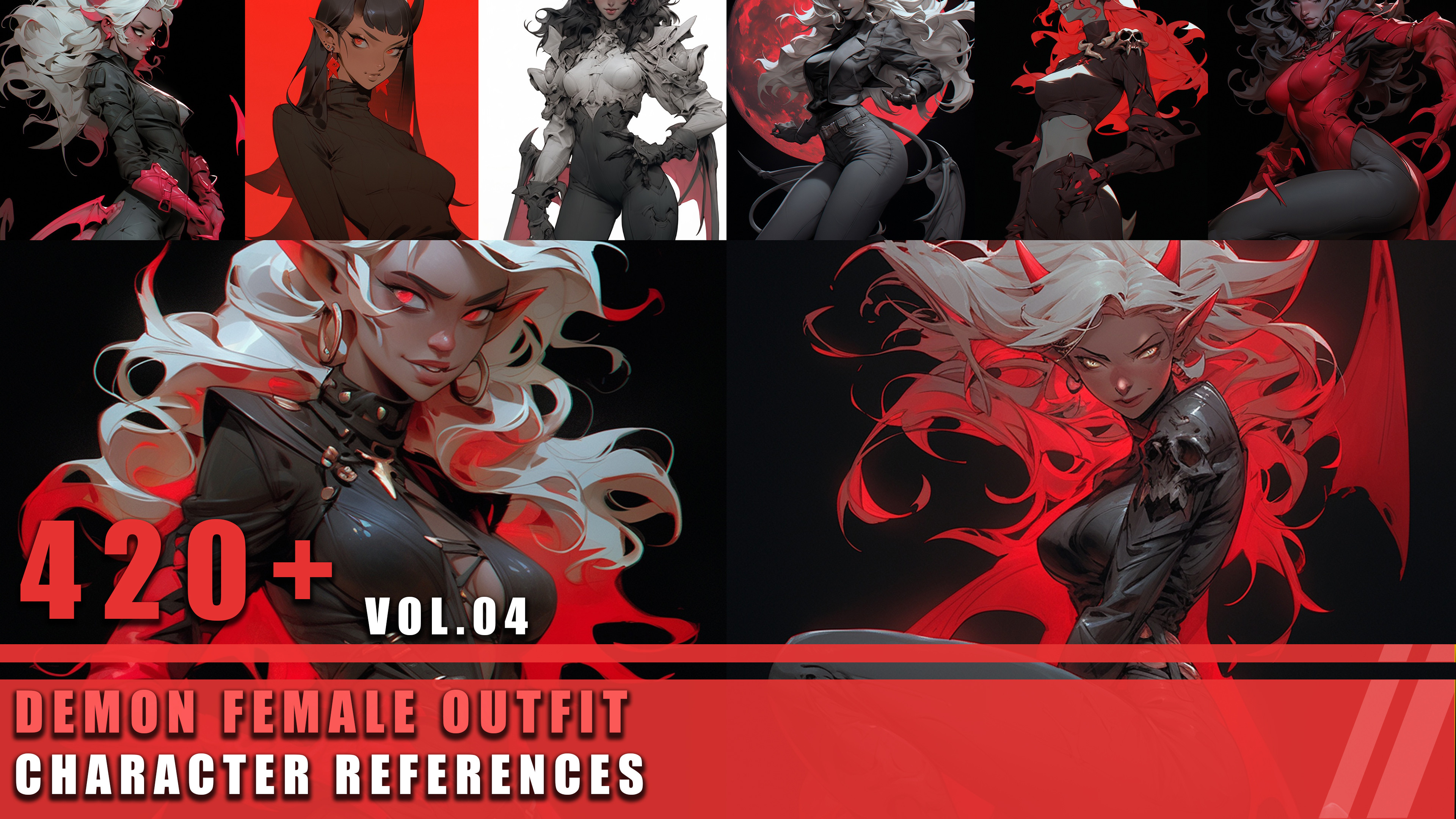 WaterLaw's Studio - 420+ Demon Female Outfit - Character References Vol.04