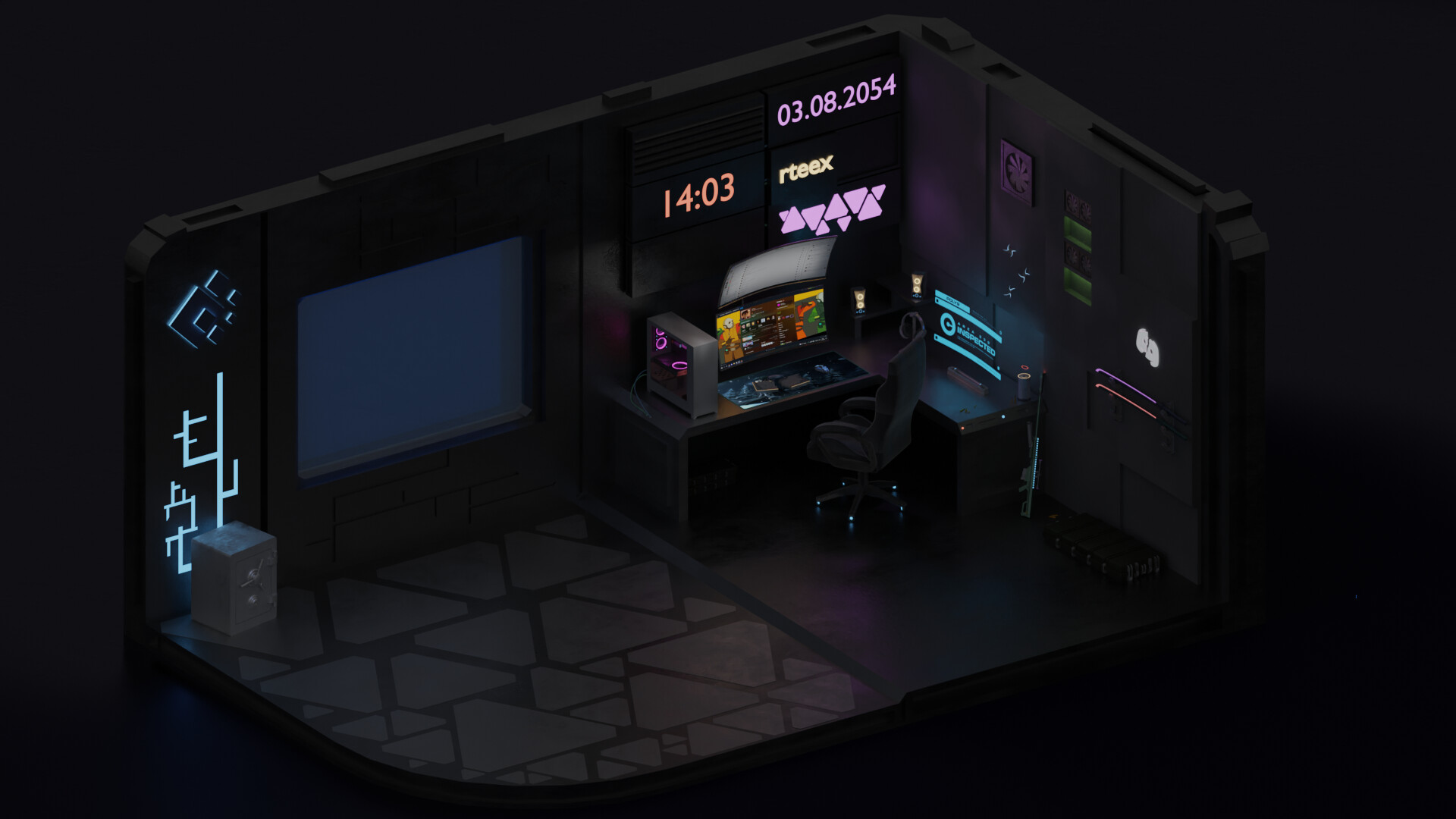 ArtStation - Futuristic 3D Room by rteex