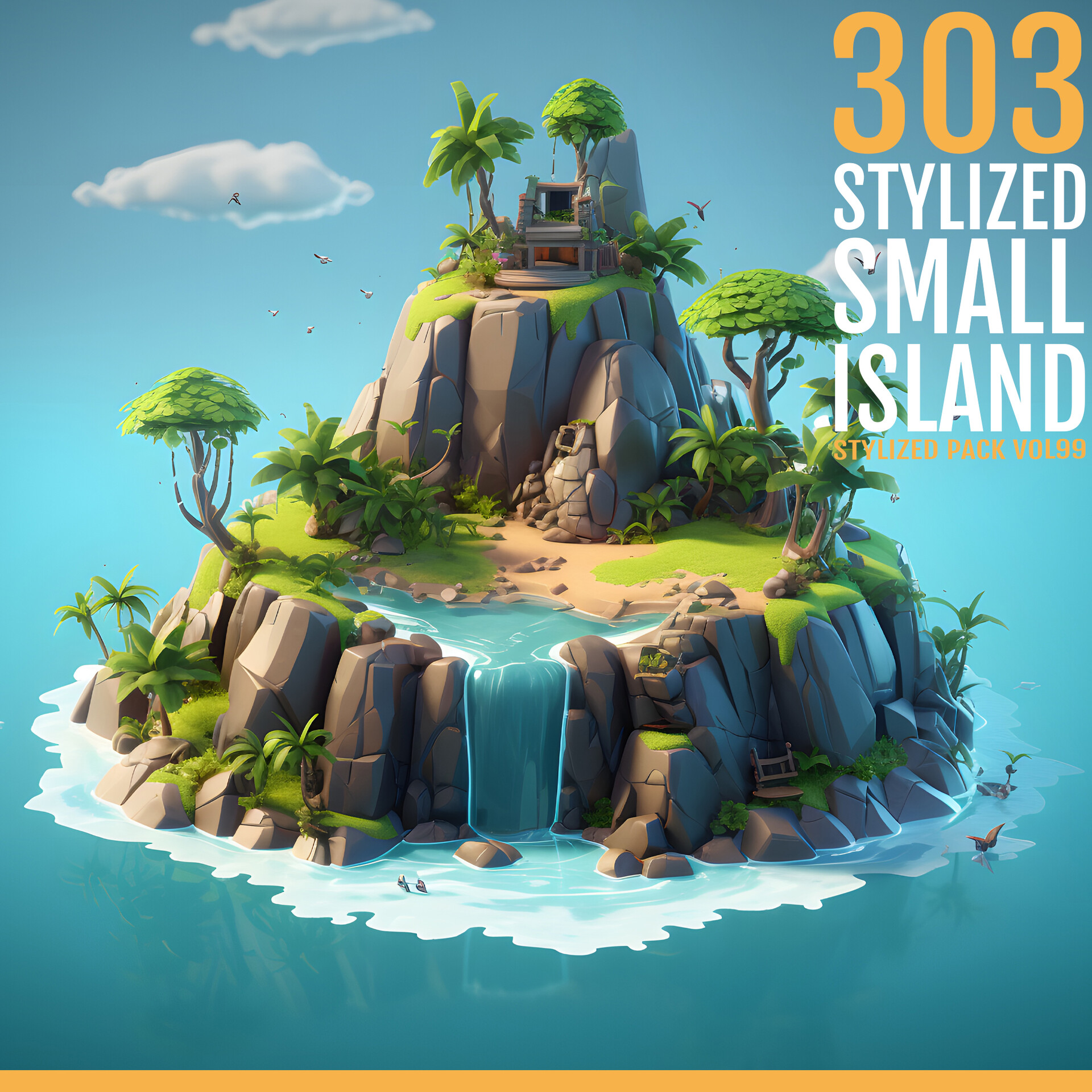 ArtStation - 303 Stylized Small Island VOL99