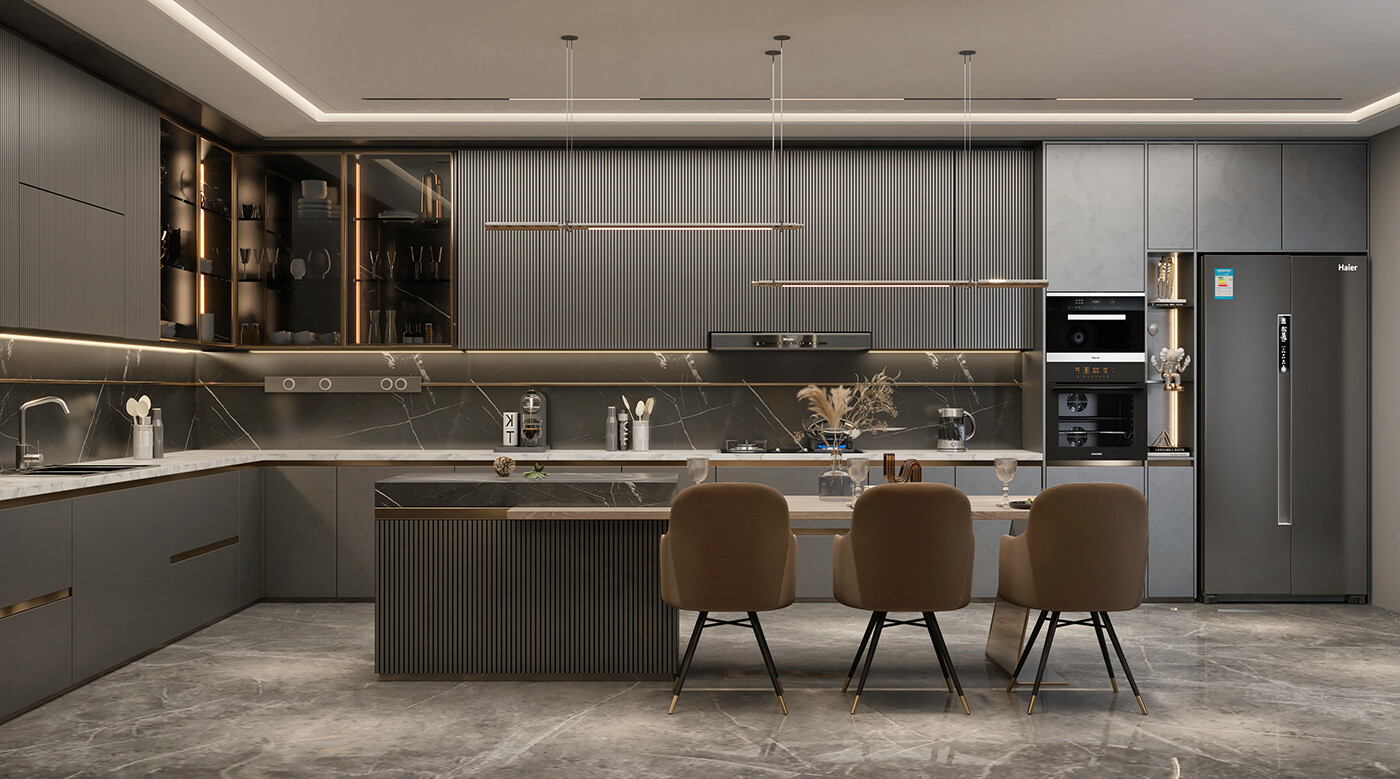 ArtStation - Open Kitchen Island