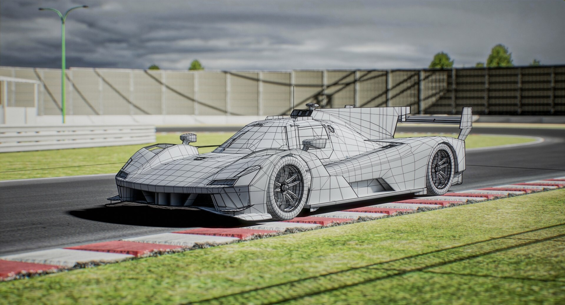 OpticalDreamSoft - Cadillac V-LMDh Hypercar 2023 White Mockup PBR 3D model