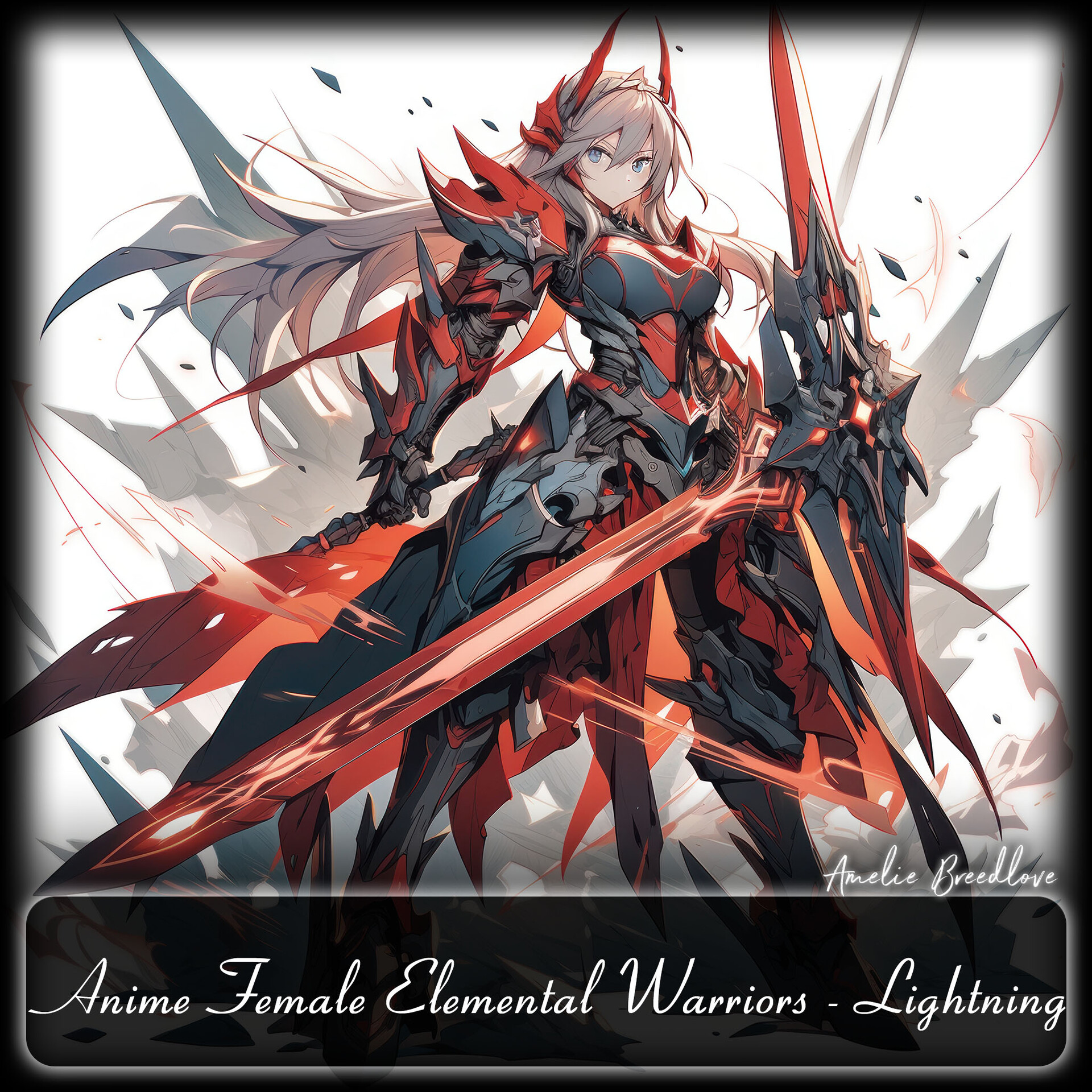 ArtStation - 200 Anime Female Elemental Warriors - Lightning (Full Body ...