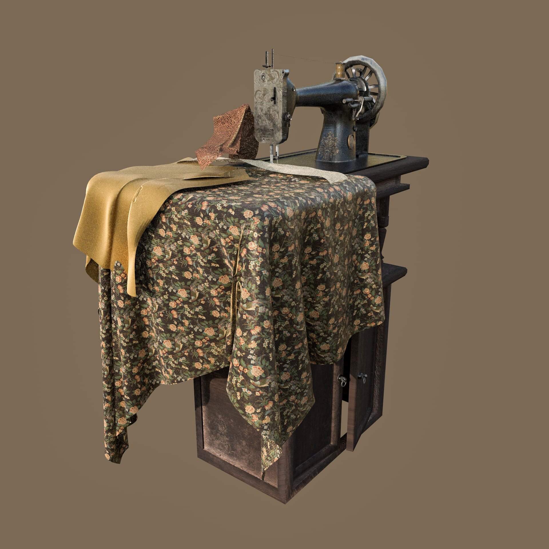 ArtStation - Sewing Machine and fabric - - 3D Modeling and Texture - My ...