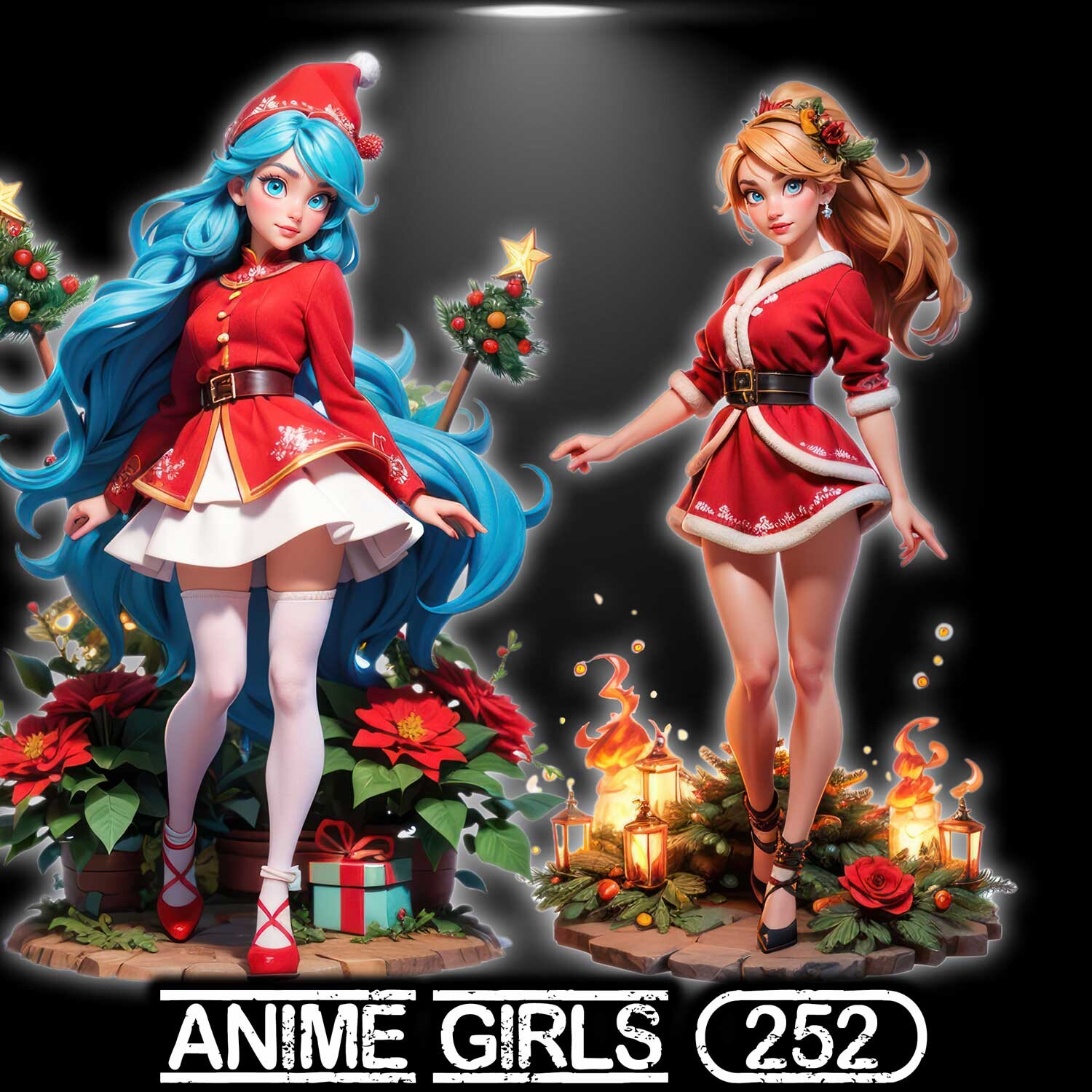 ArtStation - 420+ Anime Girls (Christmas Theme 2) Images Reference Pack ...