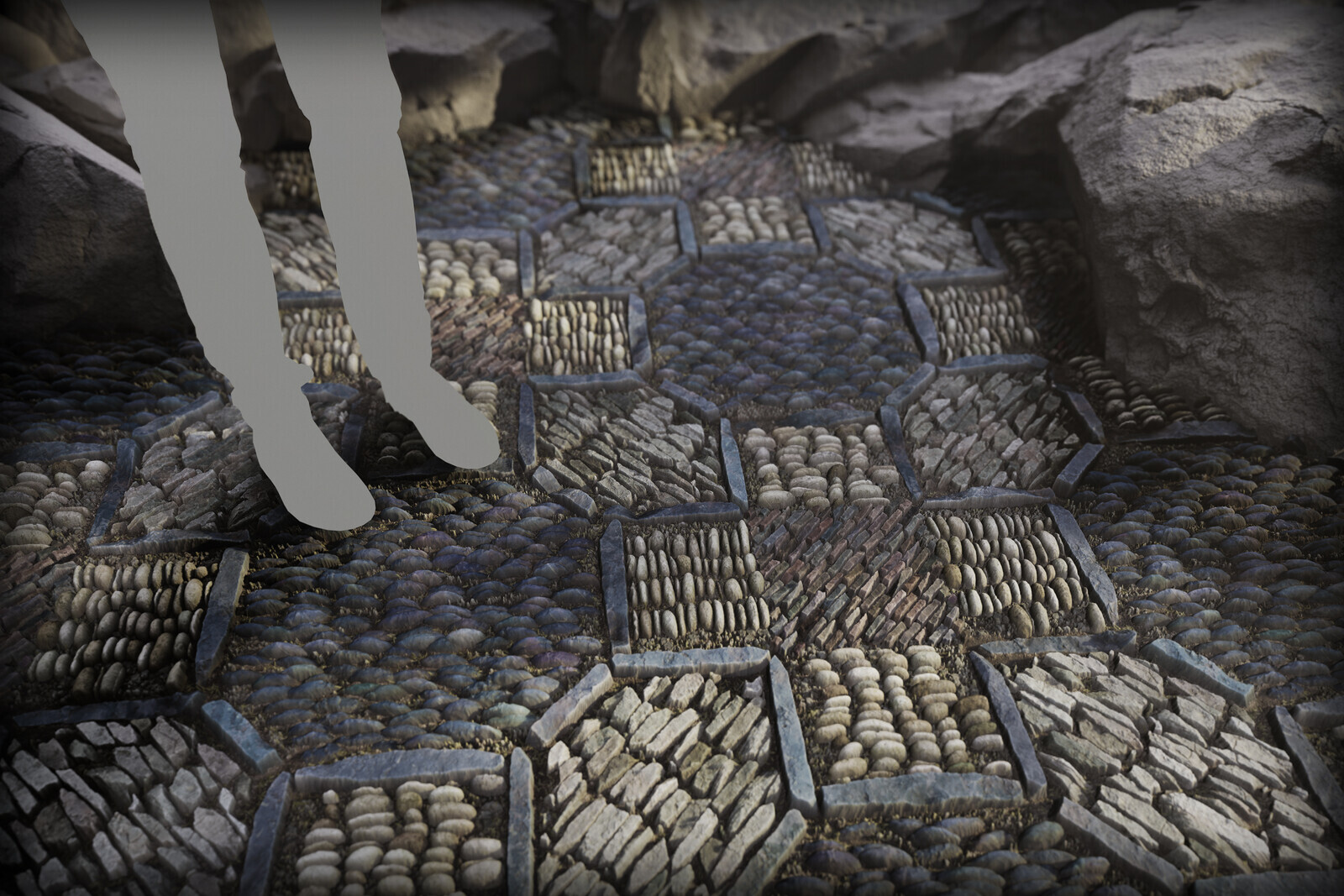 Games Artist - Chinese Pebble Mosaic - Material Breakdown - Julien Delannoy