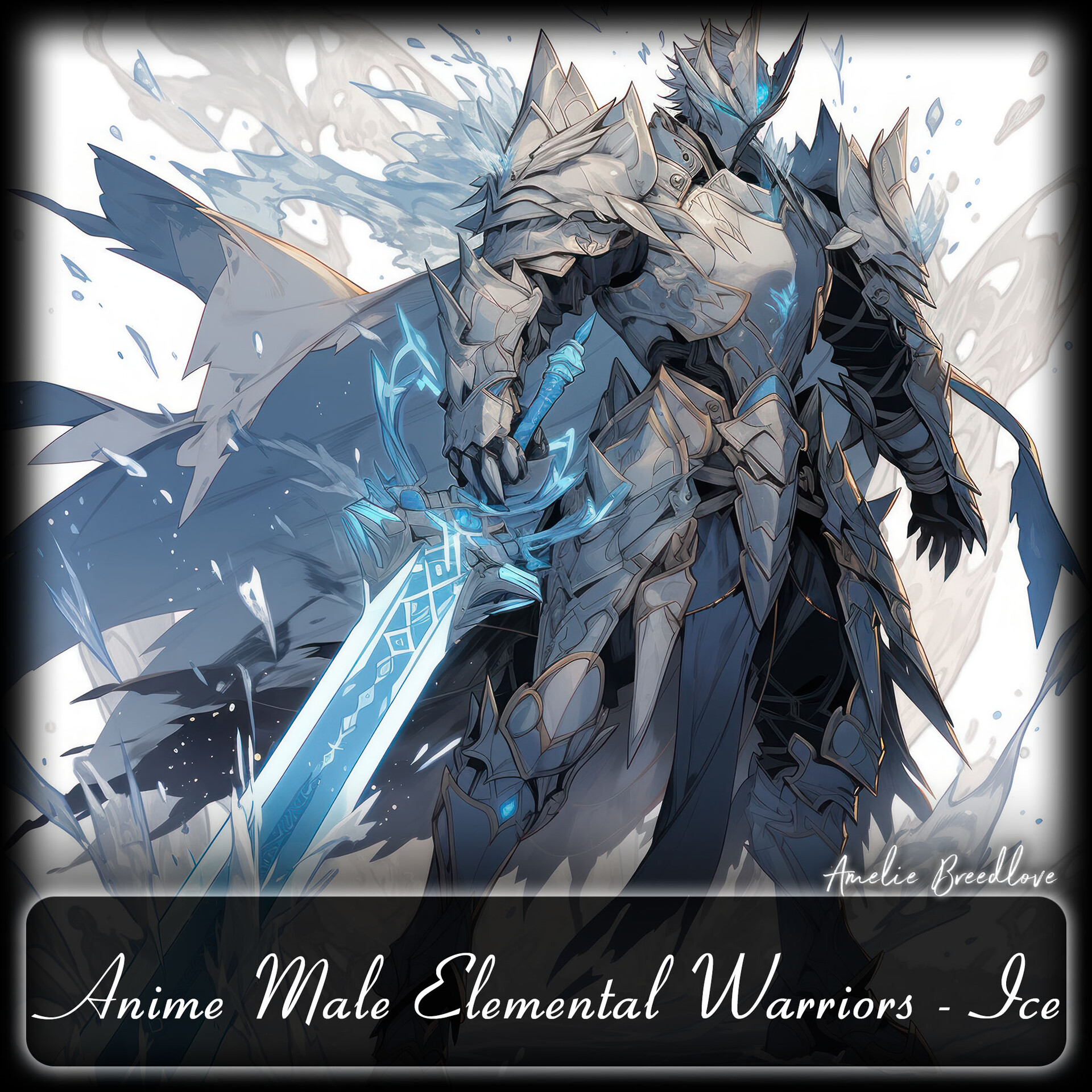ArtStation - 200 Anime Male Elemental Warriors - Ice (Full Body ...
