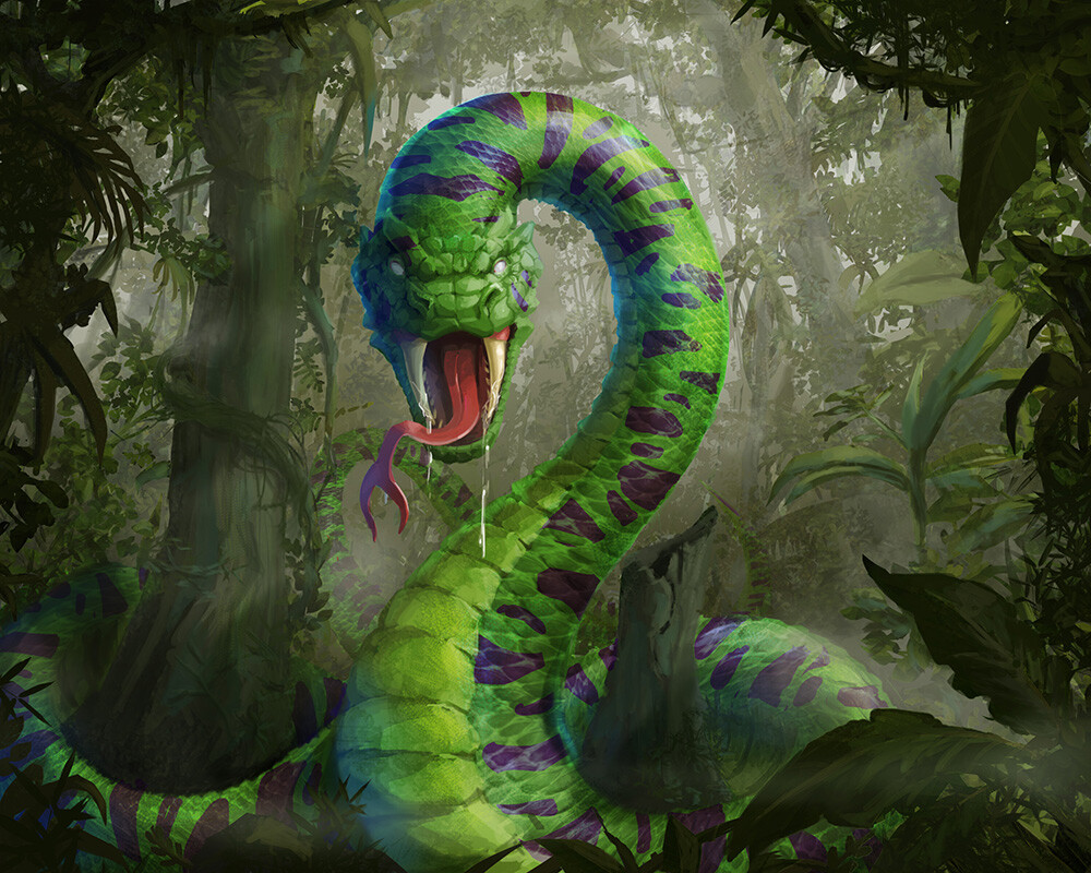 how to draw evil snakes