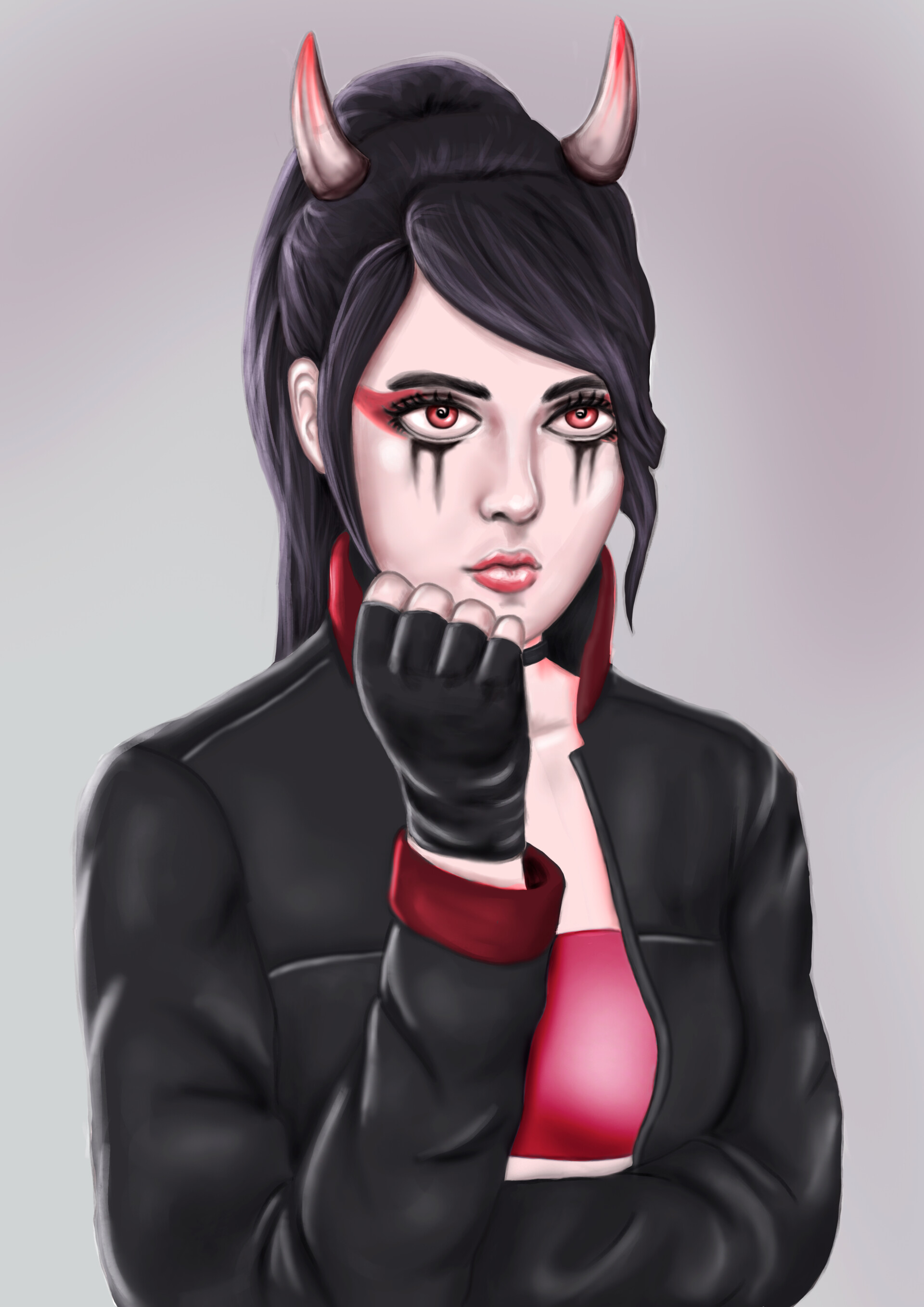 ArtStation - Portrait practice: beautiful devil girl