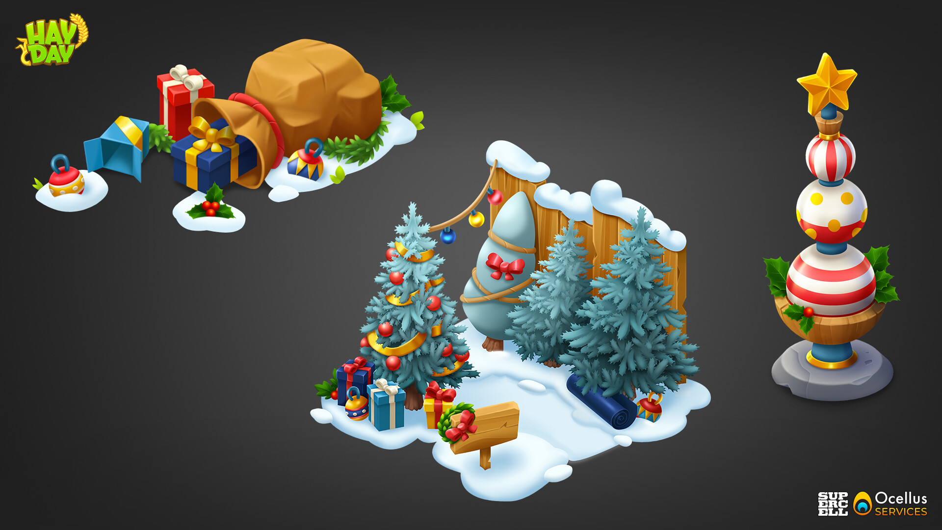 Ocellus - SERVICES - Hay Day - Christmas Props Set 🎅