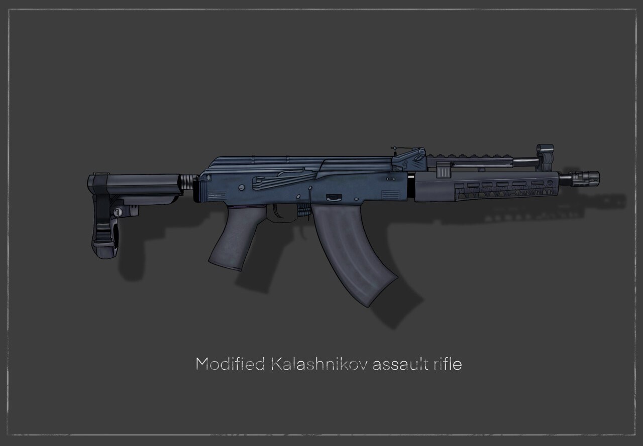 ArtStation - Modified Kalashnikov assault rifle