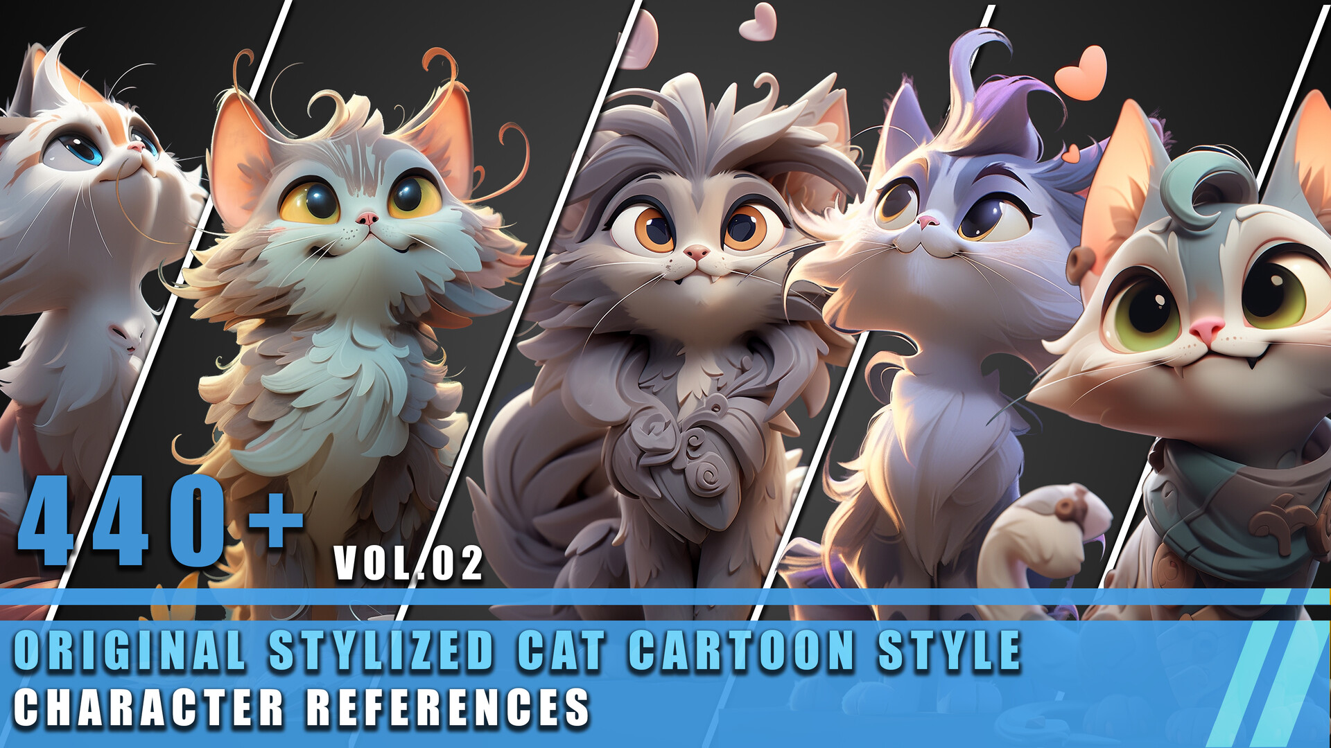 WaterLaw's Studio - 440+ Original Stylized Cat Cartoon Style ...