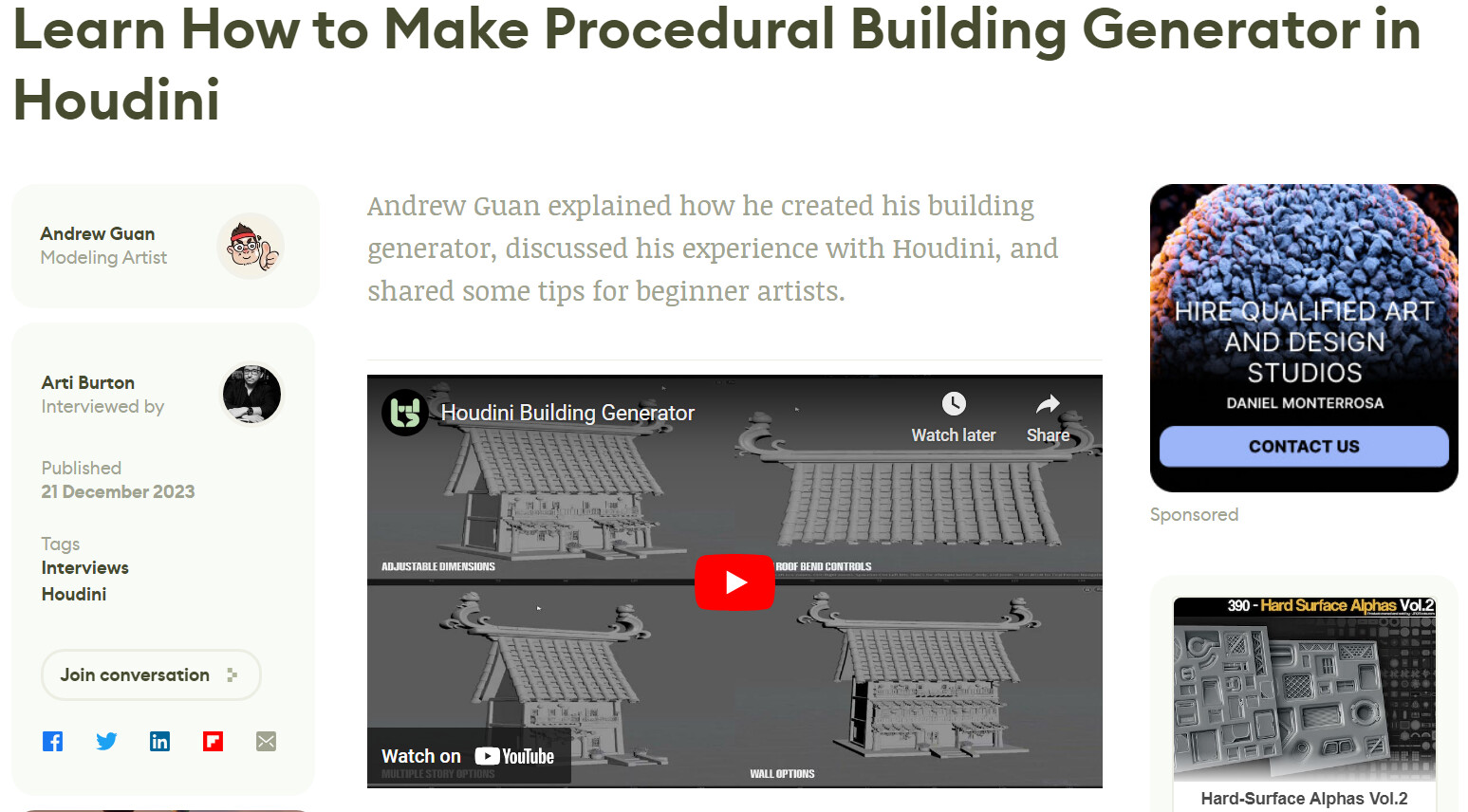 Andrew Guan - Building Generator 80Lv Interview
