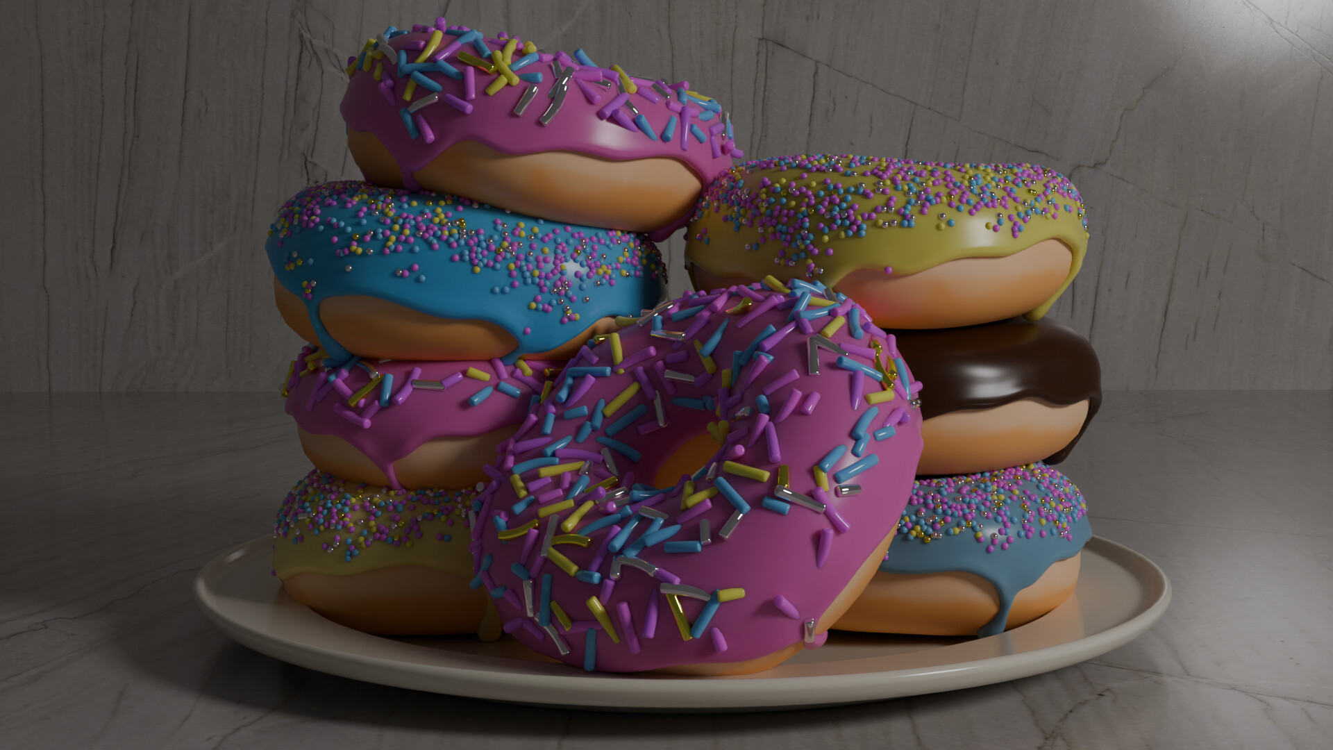 ArtStation - Donuts on a Plate - Blender Render