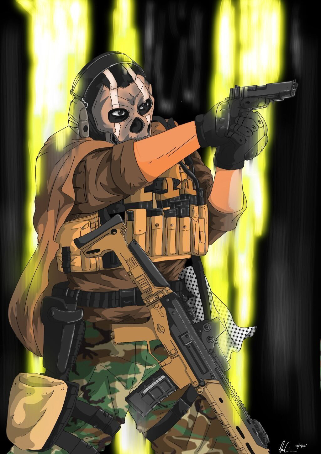 ArtStation - Ghost. COD My first commissioned work.