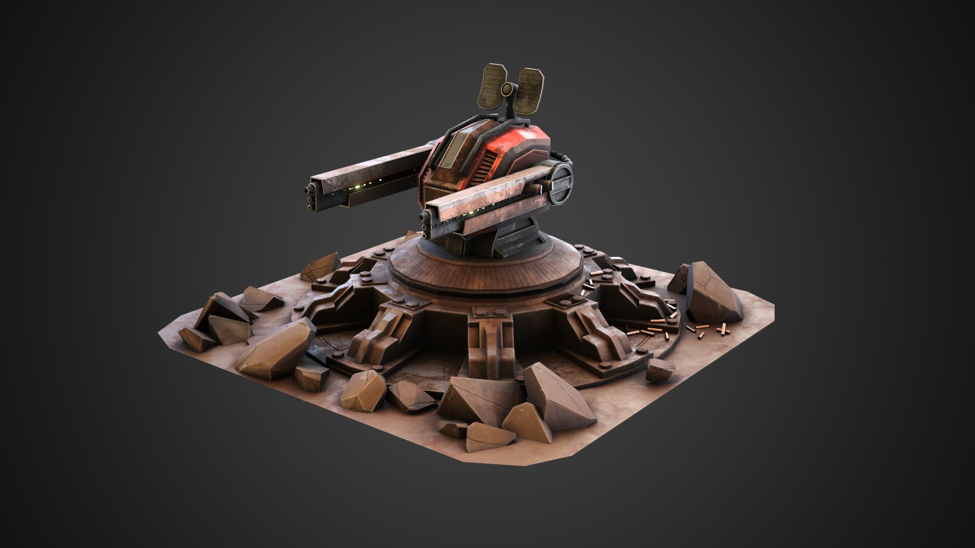 ArtStation - Stylized sci-fi anti-air turret