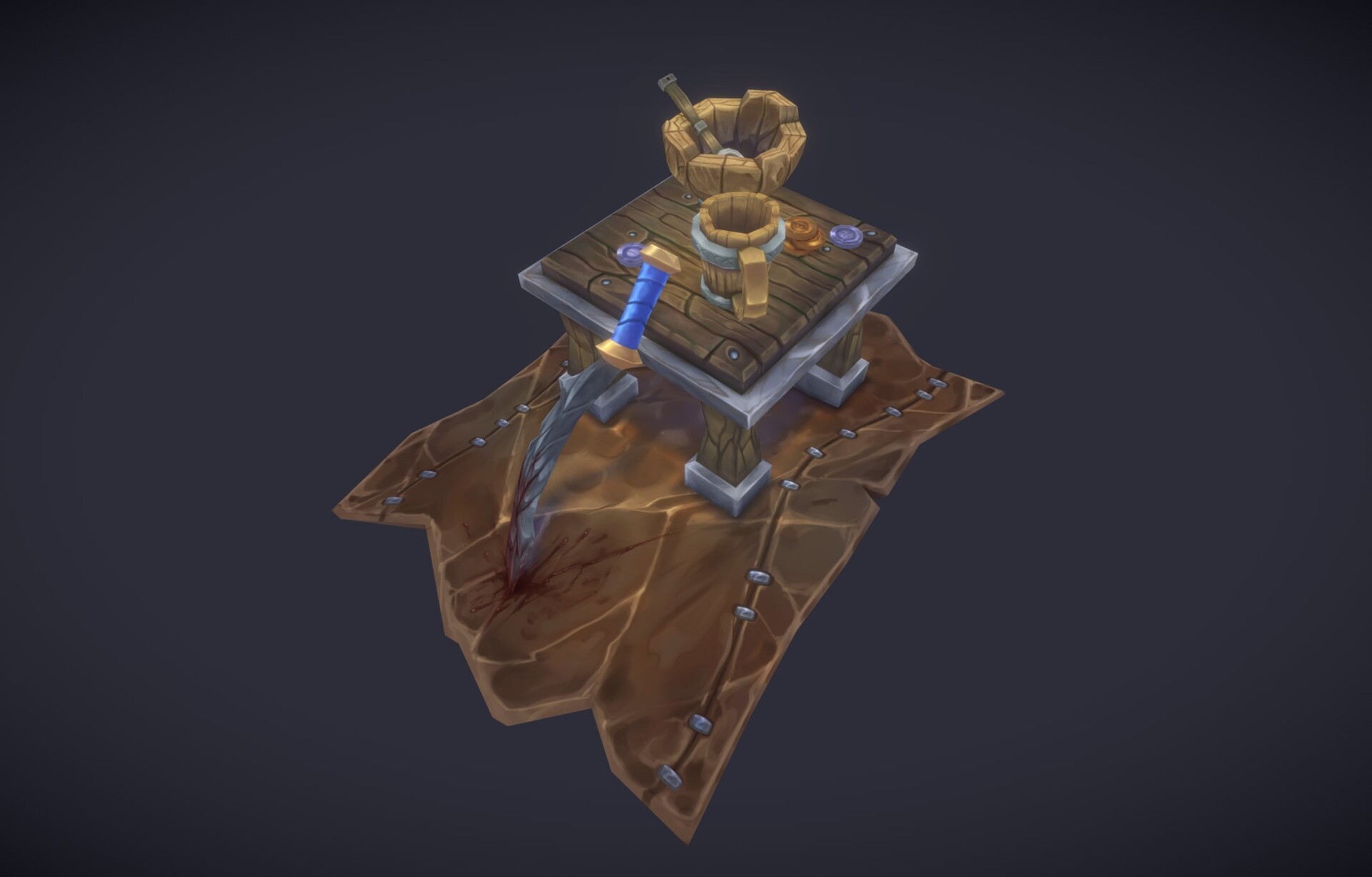 ArtStation - Dragon Scale Dagger of Tiamat Cult | Mini Diorama