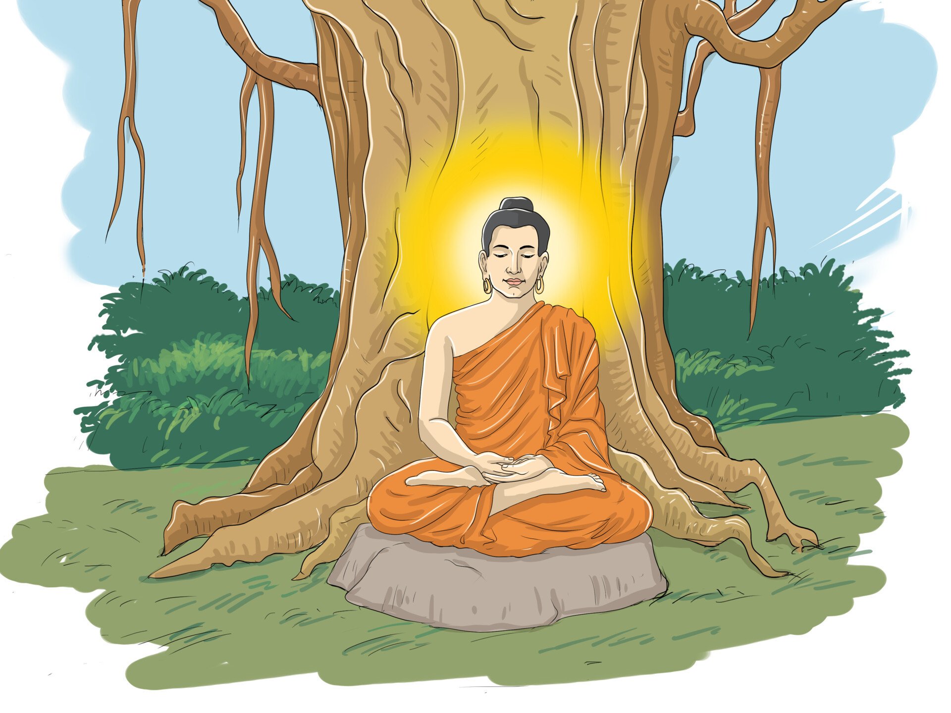 ArtStation - Siddhartha attained Buddhahood