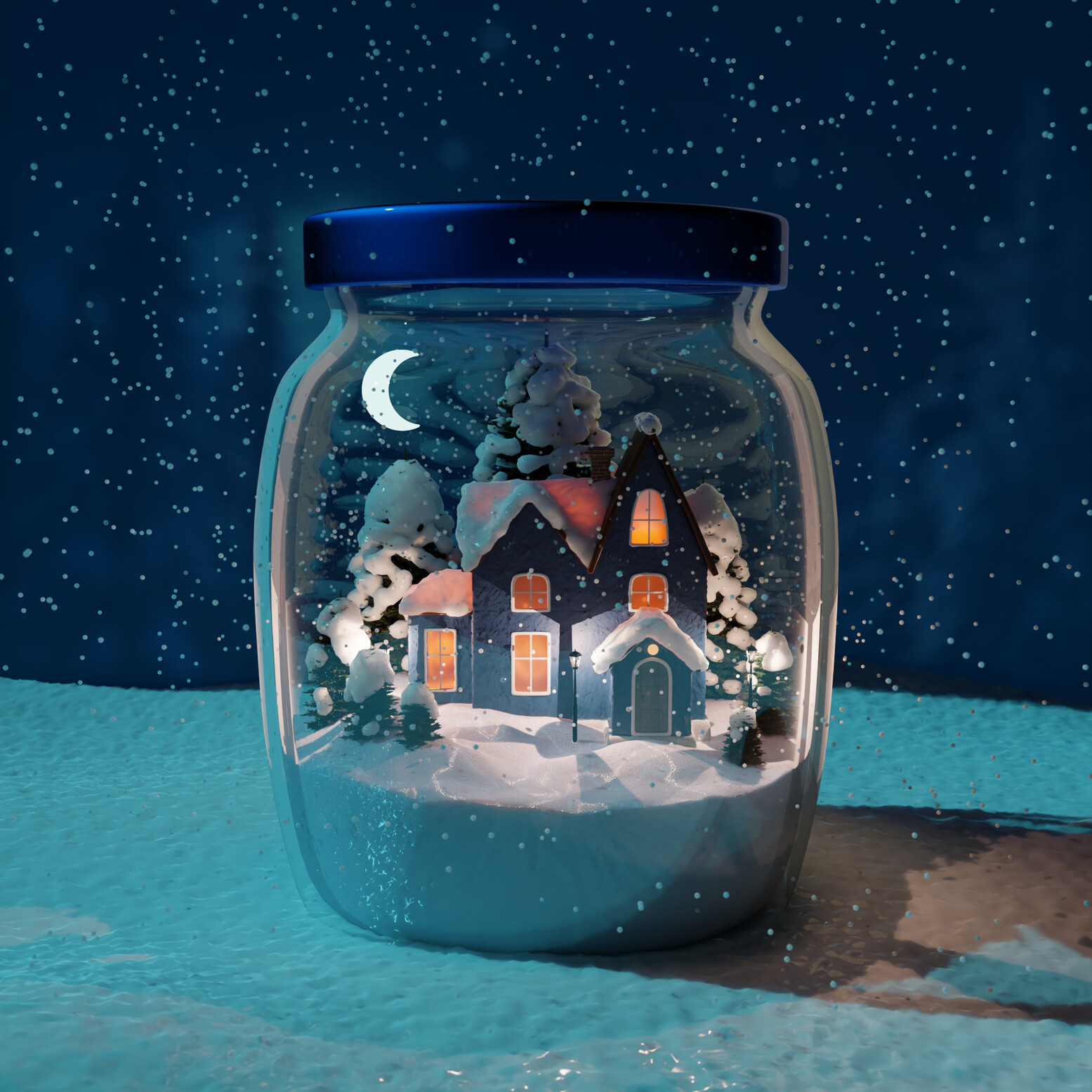 ArtStation - Christmas snow globe
