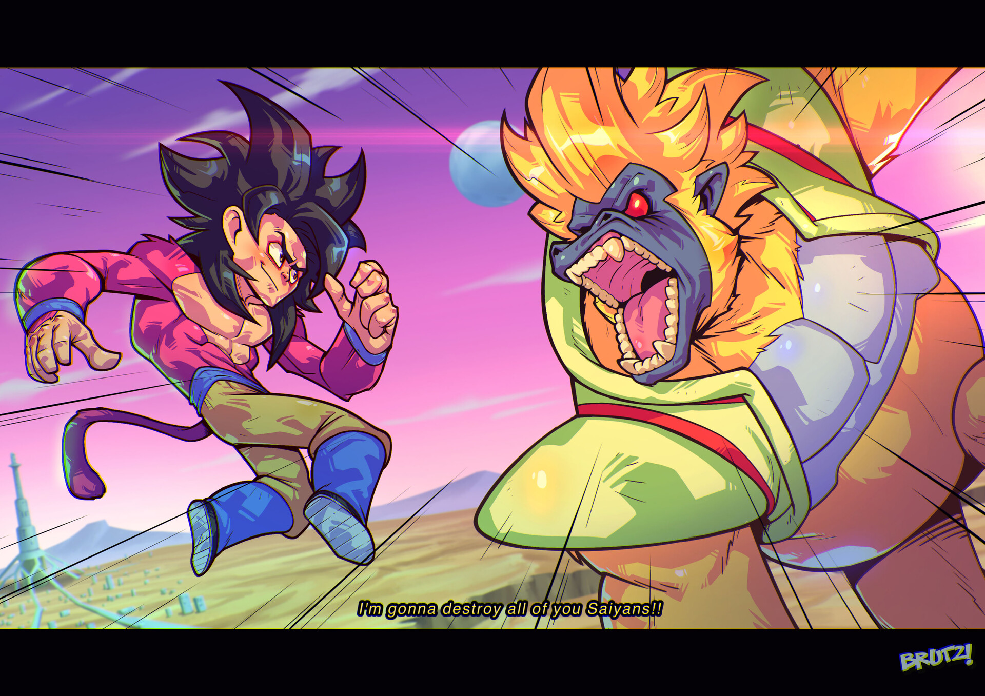 ArtStation - SSJ4 Goku vs Super Baby