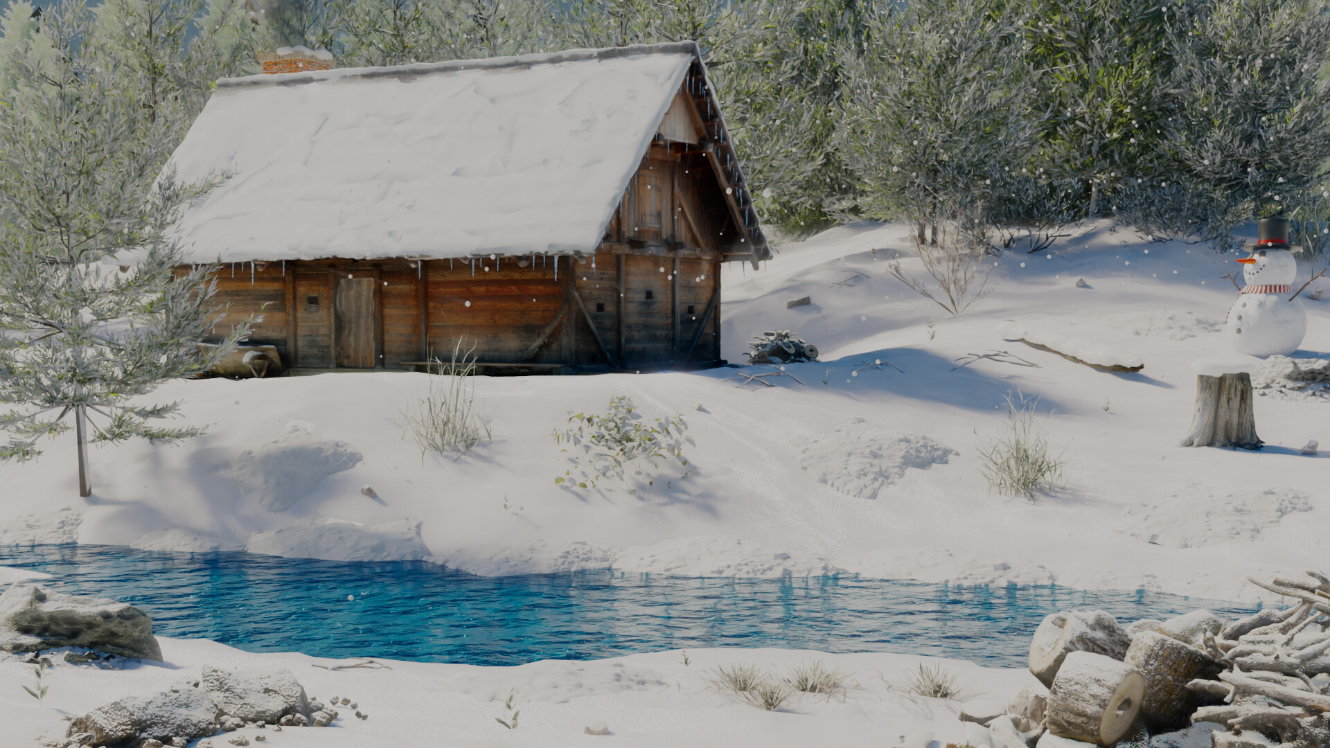 ArtStation - Winter forest house