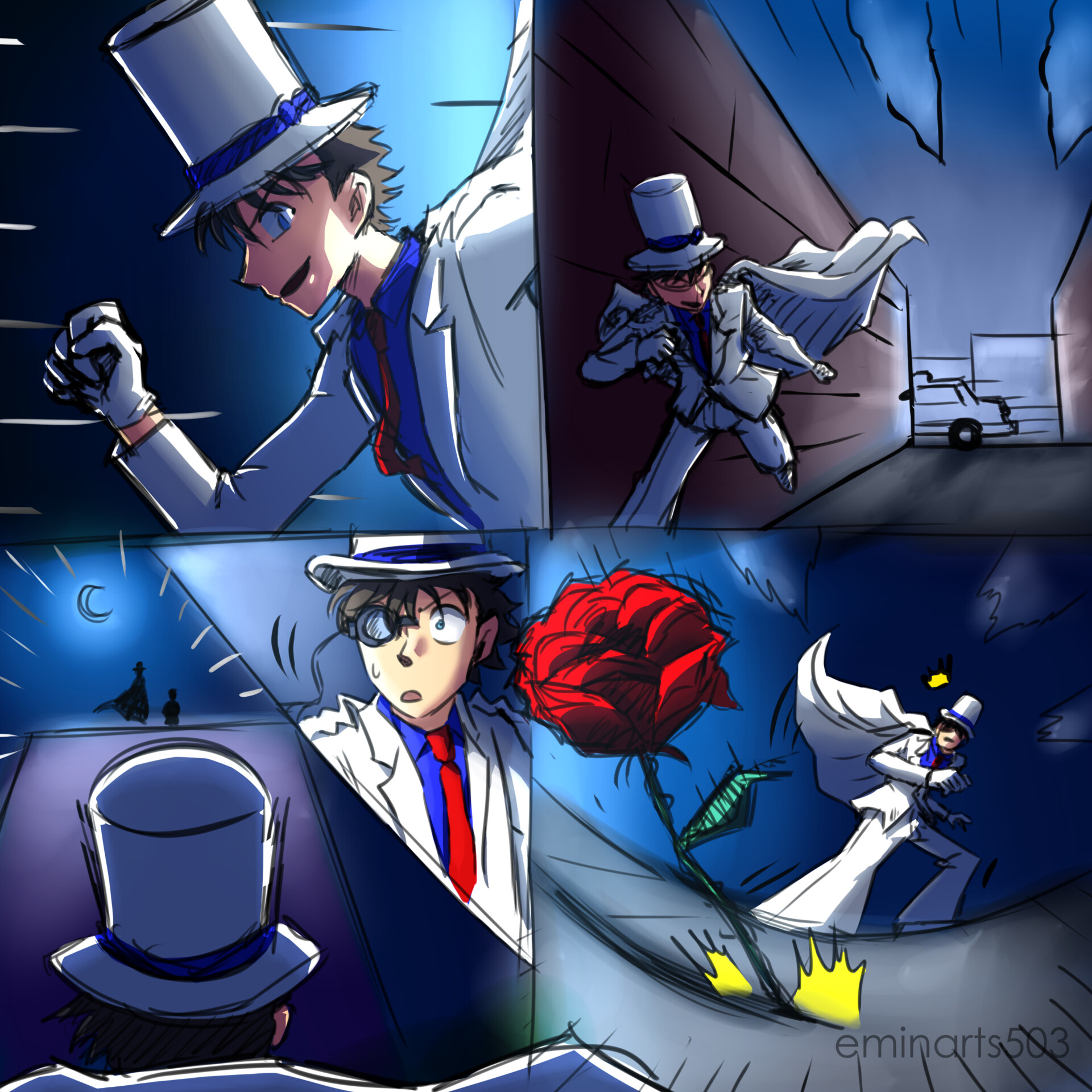 ArtStation - Kaito Kid Meets Tuxedo Mask
