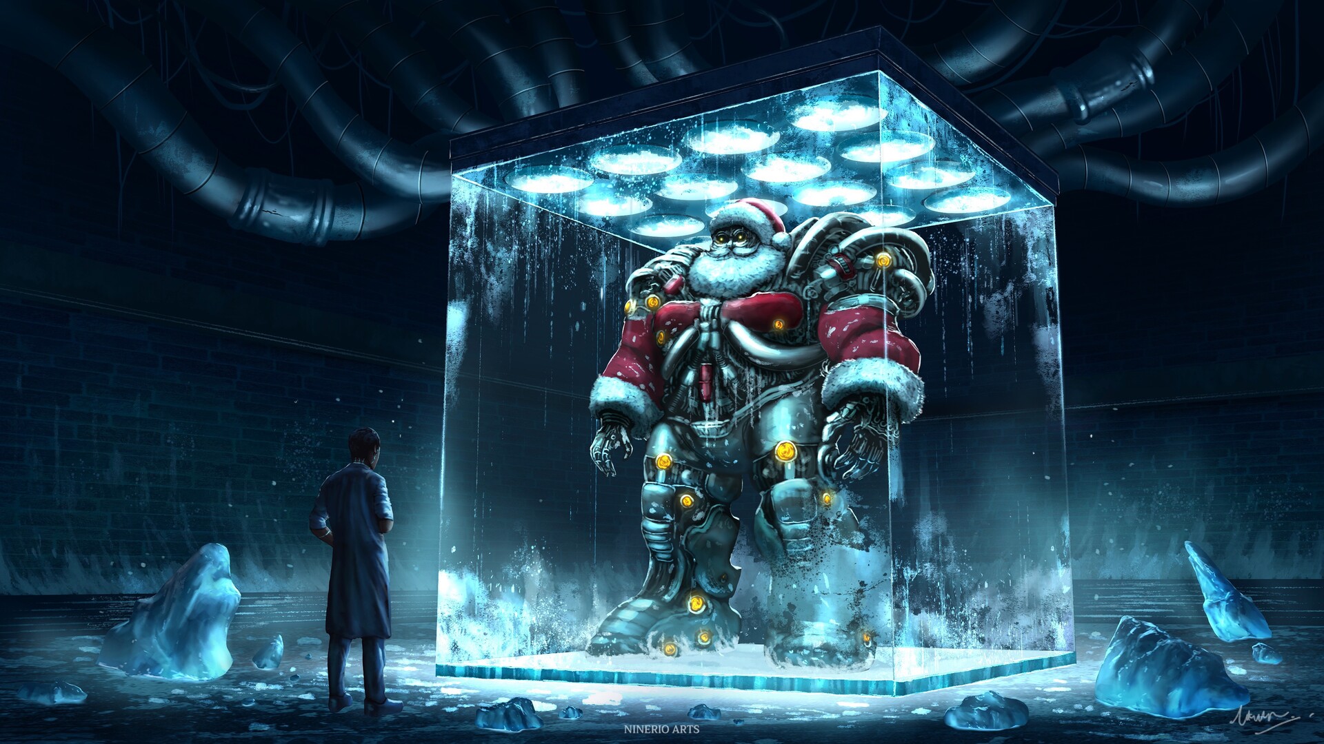 ArtStation - Frozen Cyborg Santa