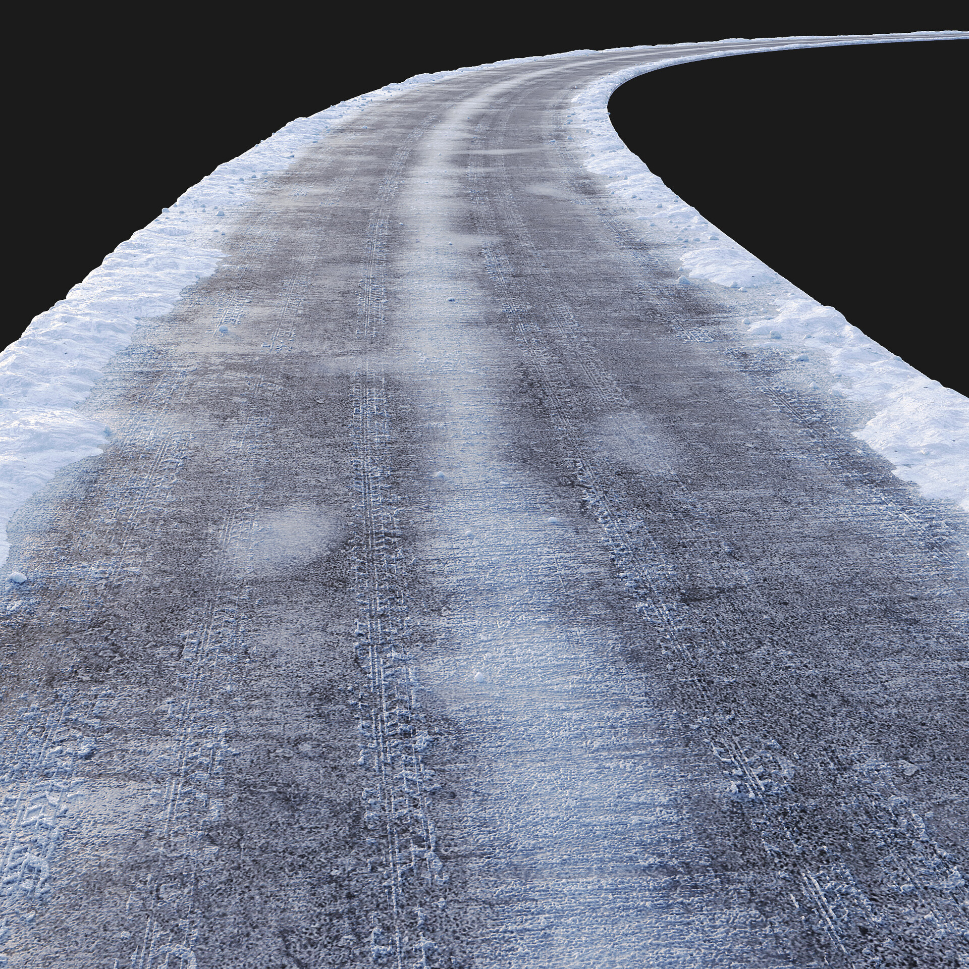 ArtStation - Winter road editable