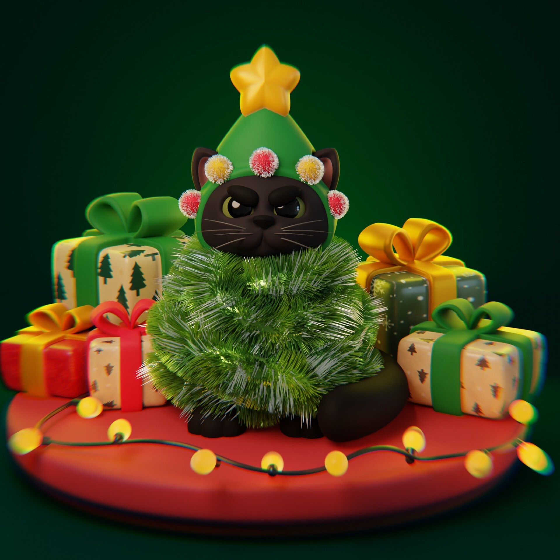 ArtStation - Christmas Cat