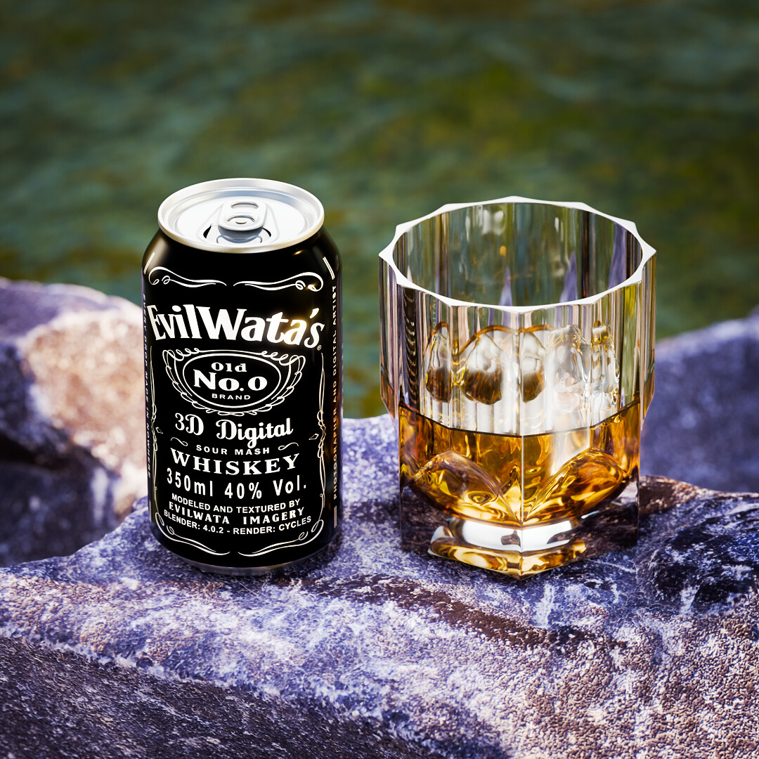 ArtStation - 3D EW Whiskey on the rocks