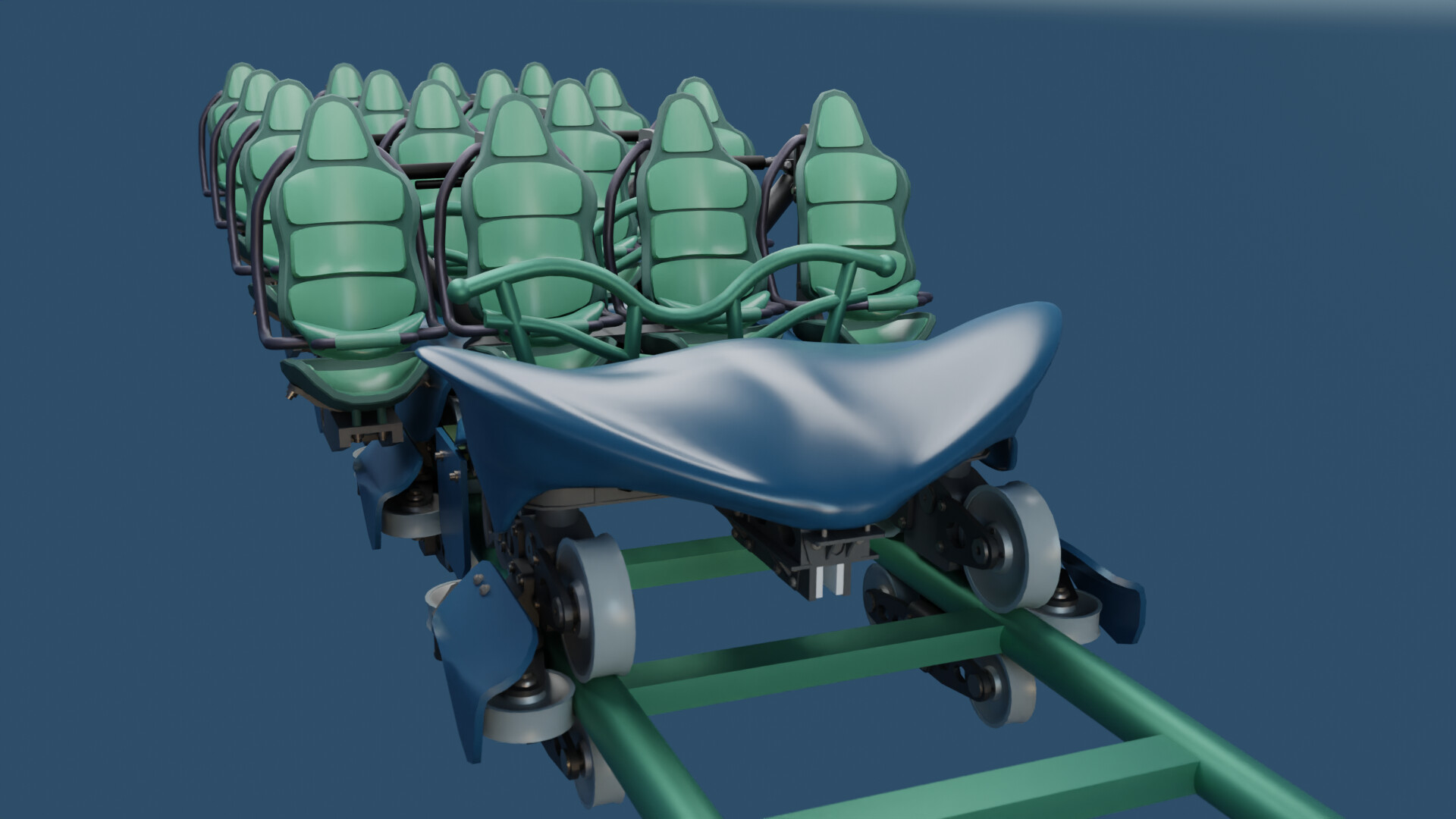 ArtStation - "DRAGONFLY" Custom Roller Coaster Train - Blender Model