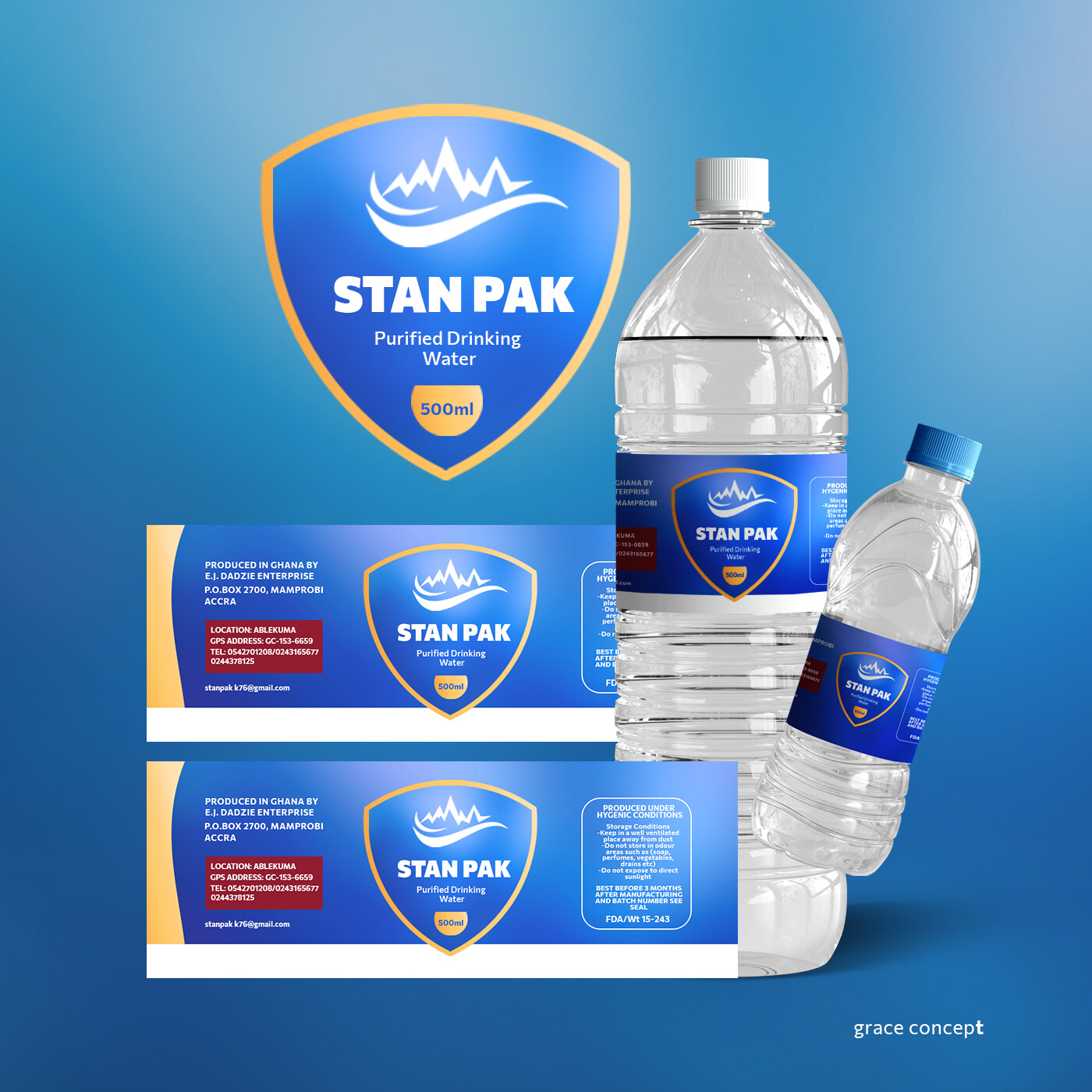 ArtStation - Stanpak Mineral Water Label Design