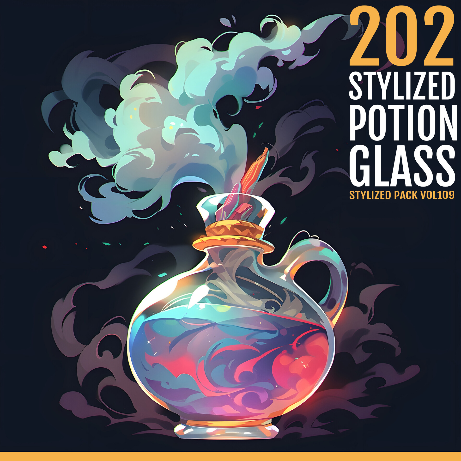 ArtStation - 202 Stylized Potion Glass VOL109