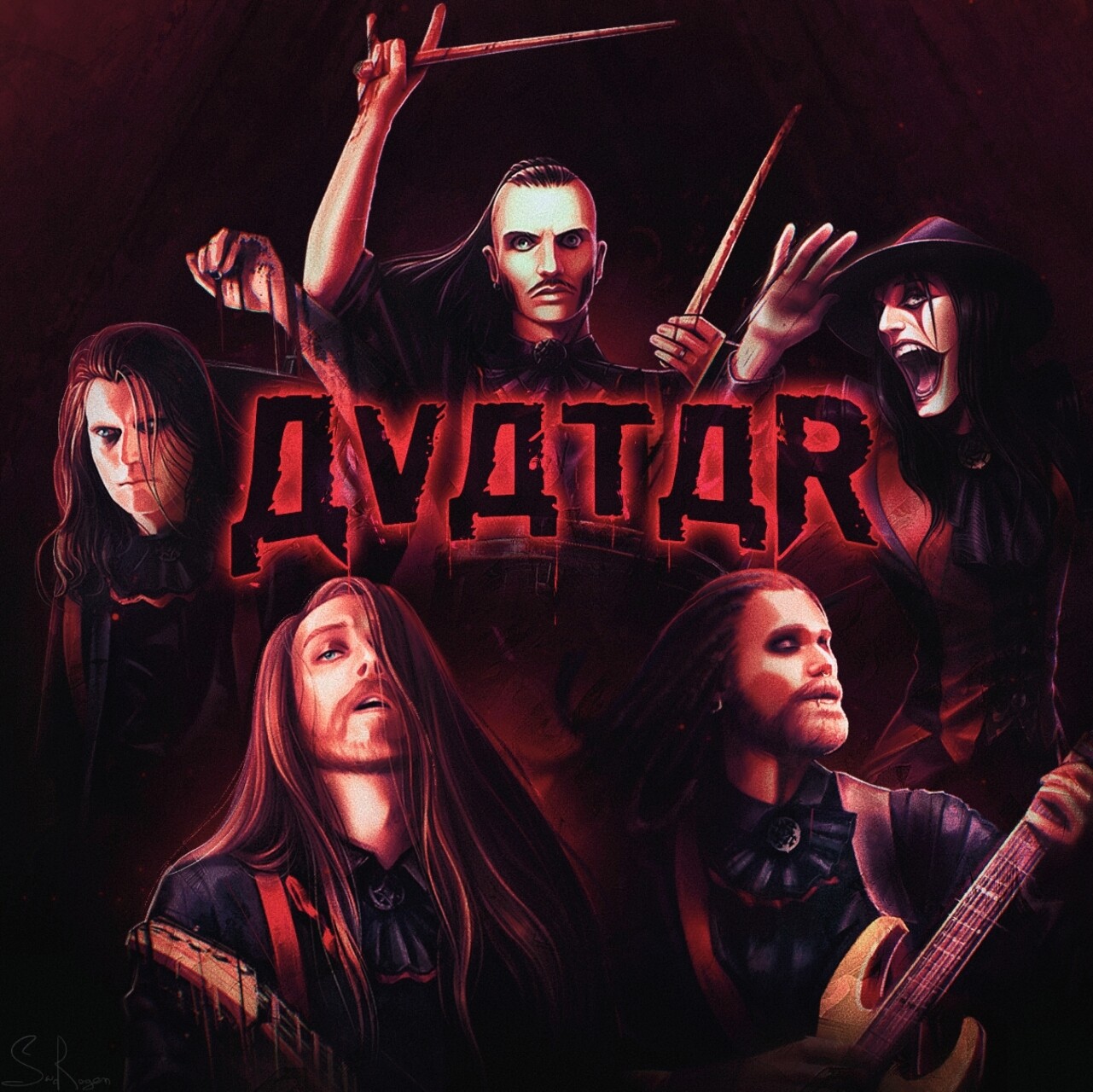 ArtStation - fan illustrations of Avatar metal band + animated versions