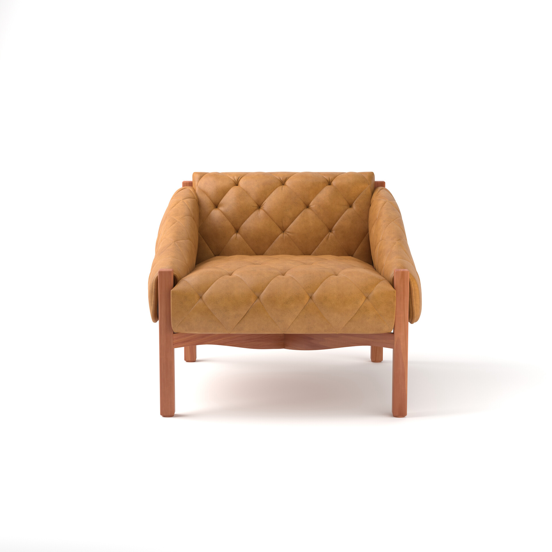 ArtStation - Leather Tufted Chair 3D Model