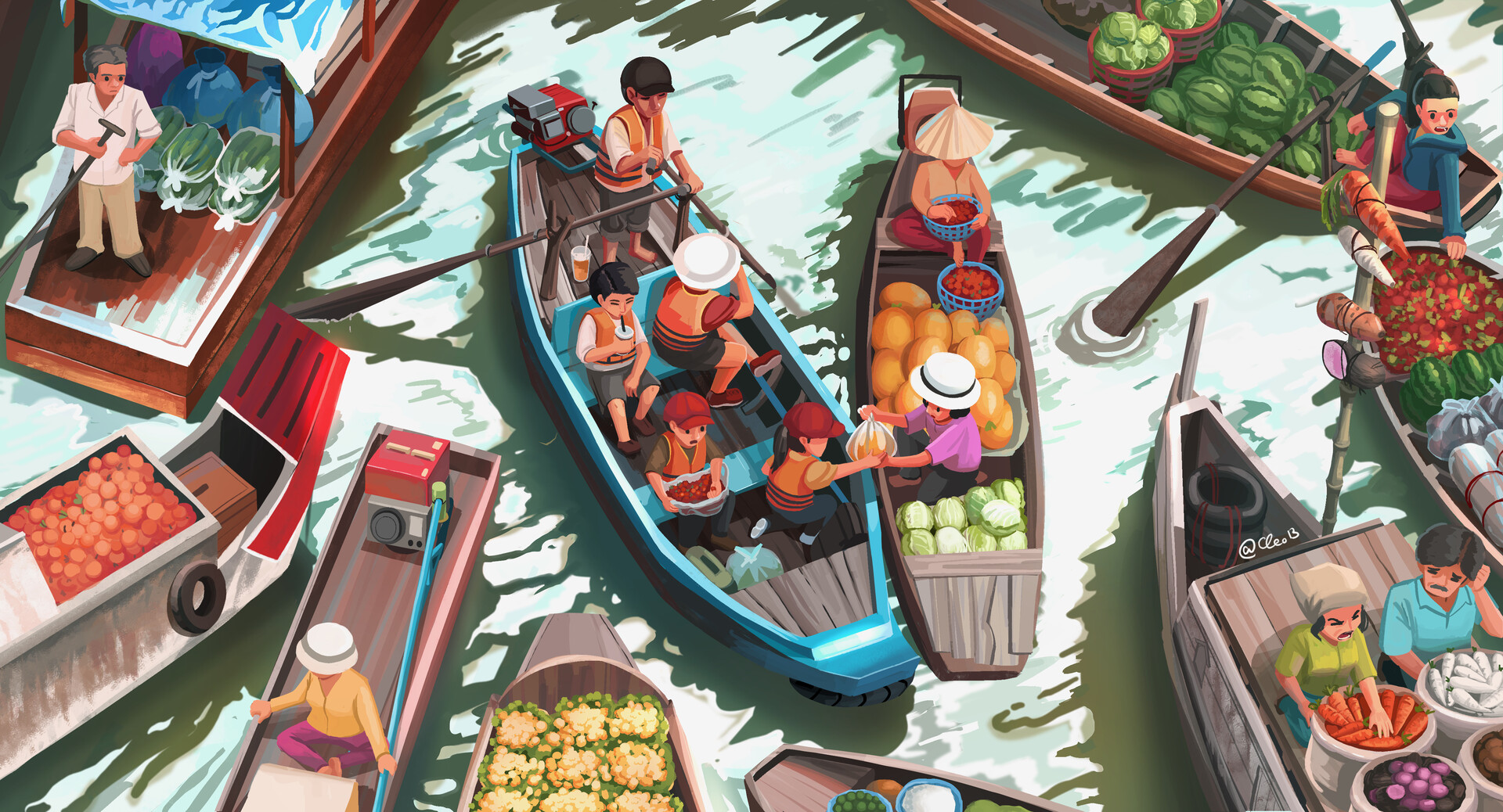 ArtStation - Floating market