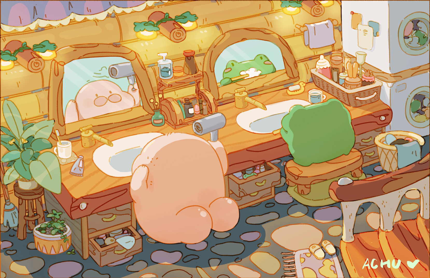 ArtStation - Brushing teeth and blowing hair