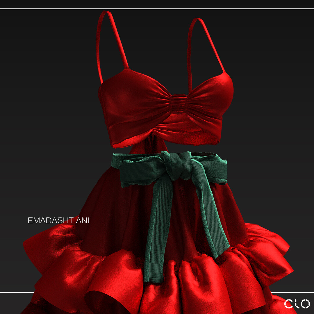 ArtStation - Christmas Santa Girls Outfit N6 _ Party Dress N7 #97 _ CLO ...