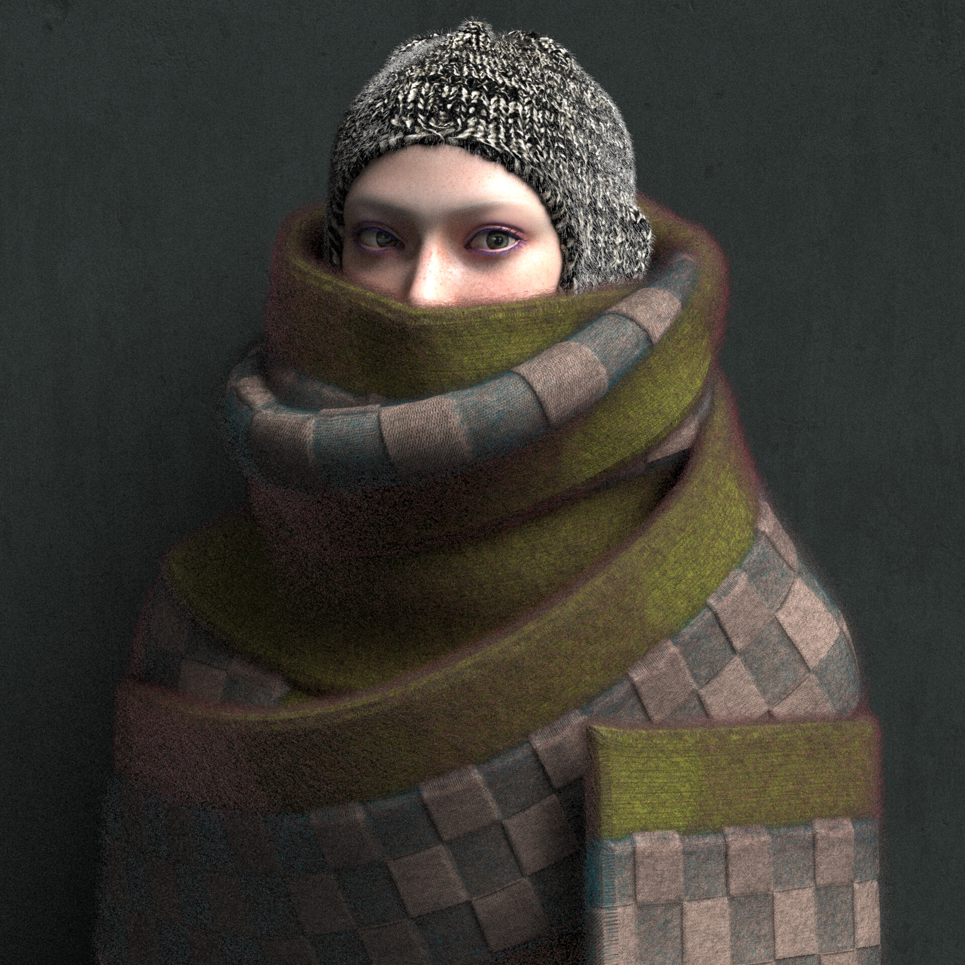 ArtStation - Balaclava and Jacquard Wool Scarf Design