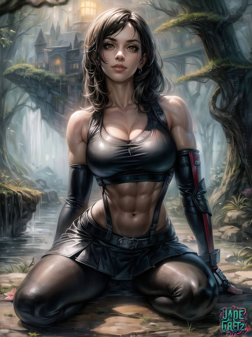 ArtStation - Tifa Unleashed: Graceful Powerhouse by Jade Gretz