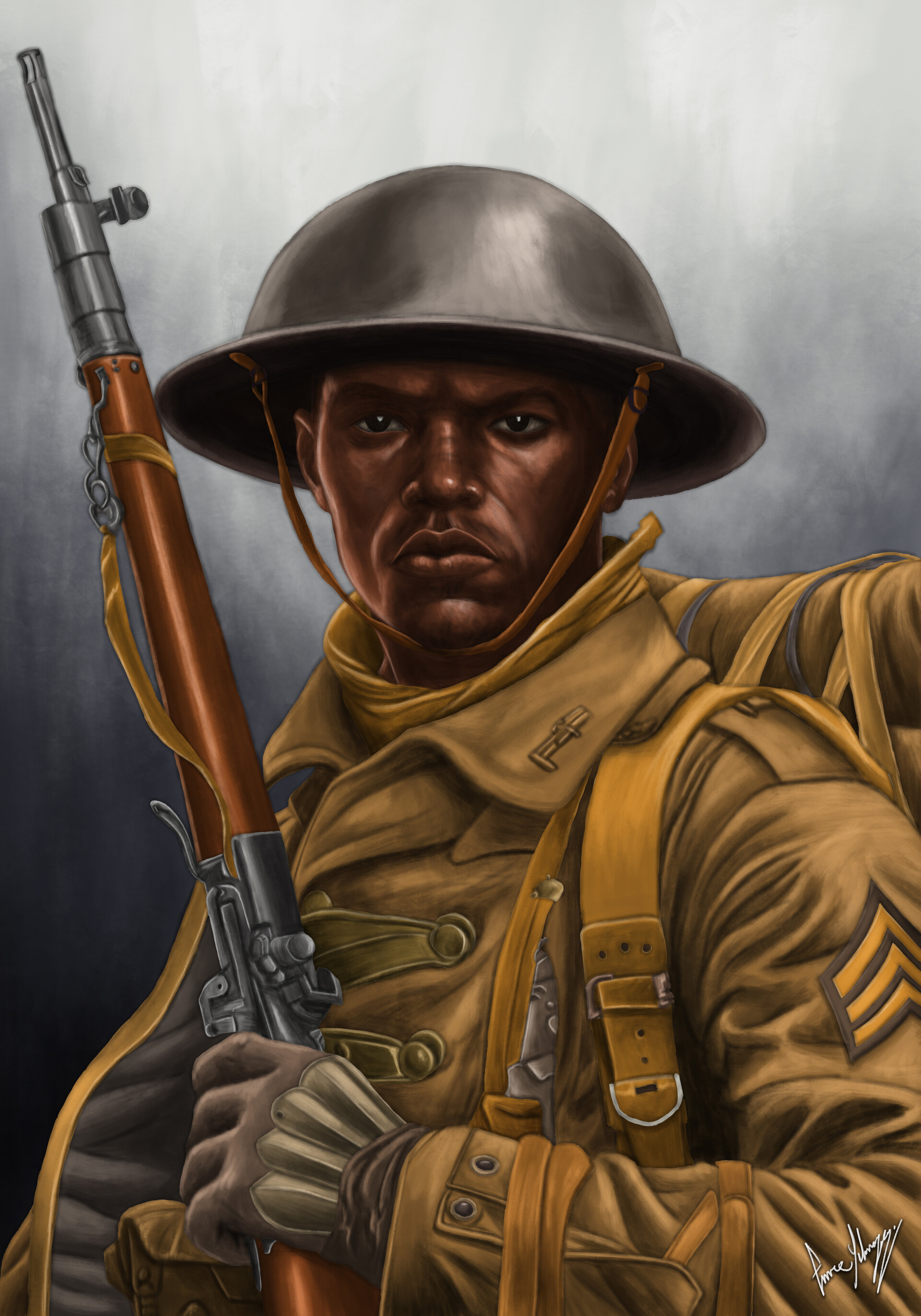 ArtStation - Harlem Hellfighter Sergeant (369th Infantry Regiment of US ...