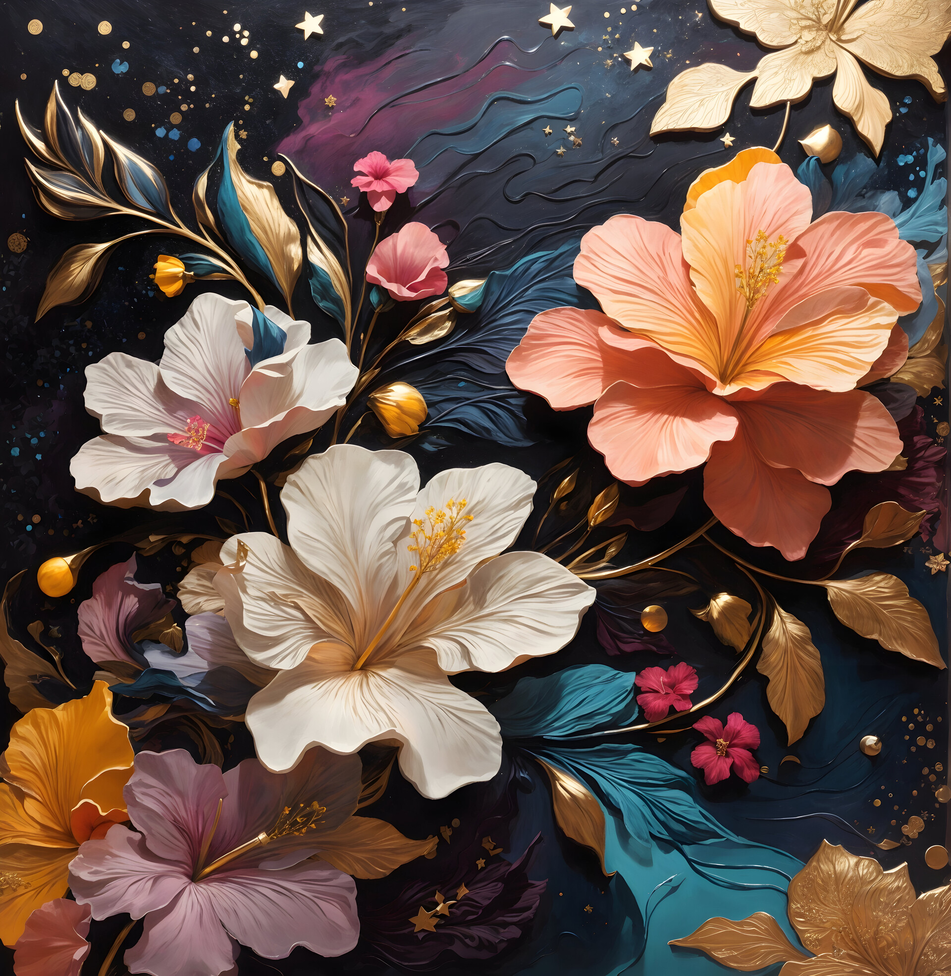 PixelForge - 3D Style Modern Hibiscus Flower Illustration