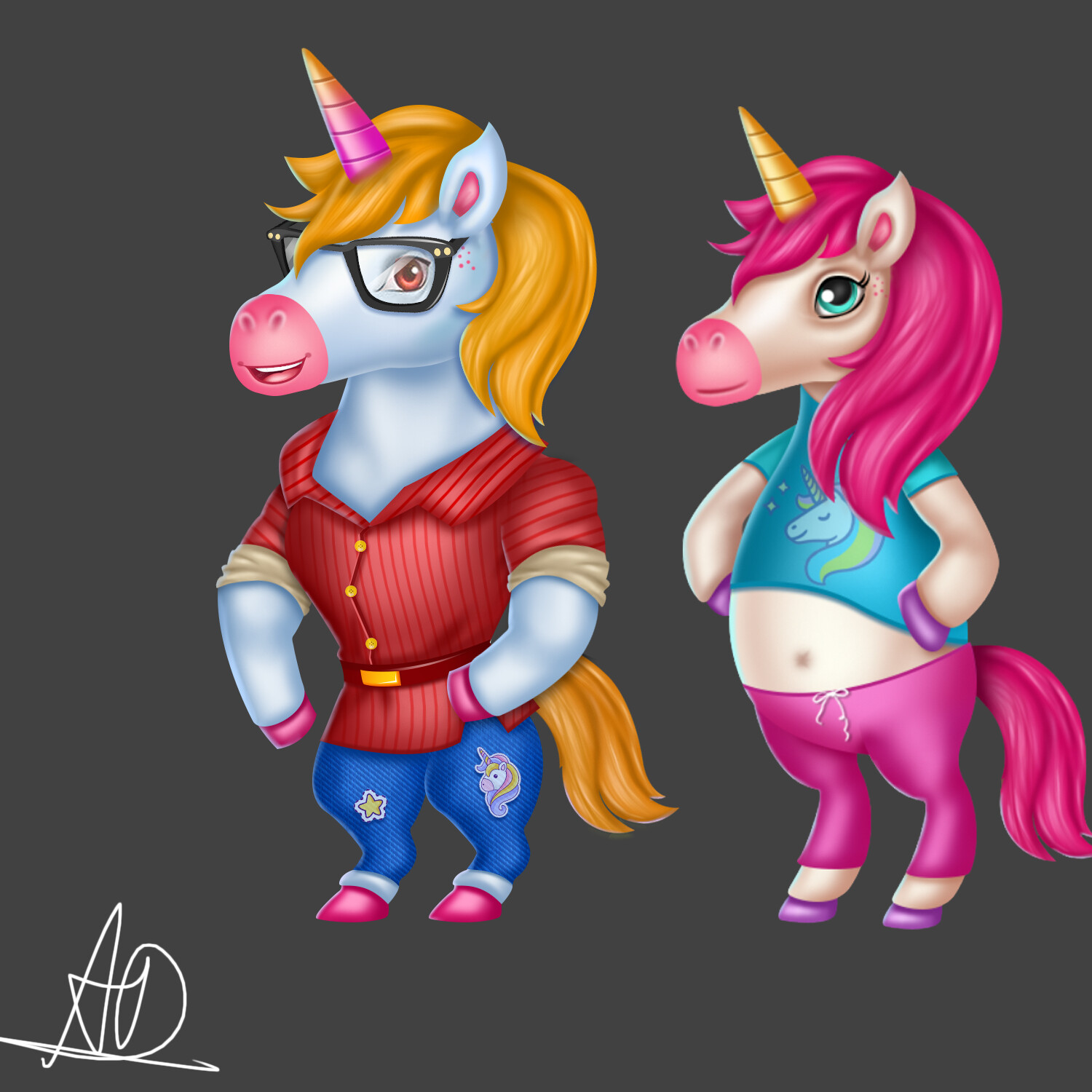 ArtStation - Unicorn Character Couple