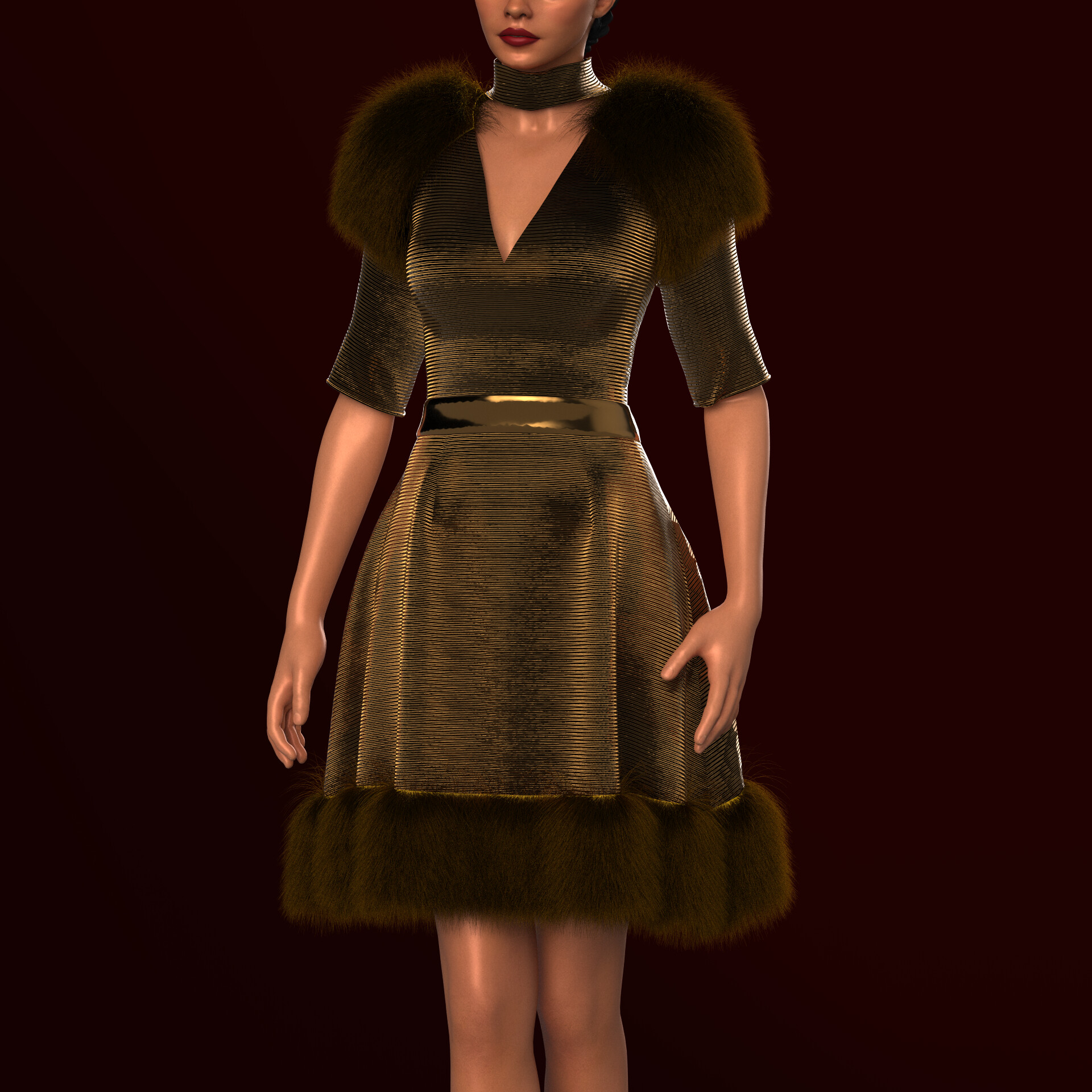 ArtStation - fur dress