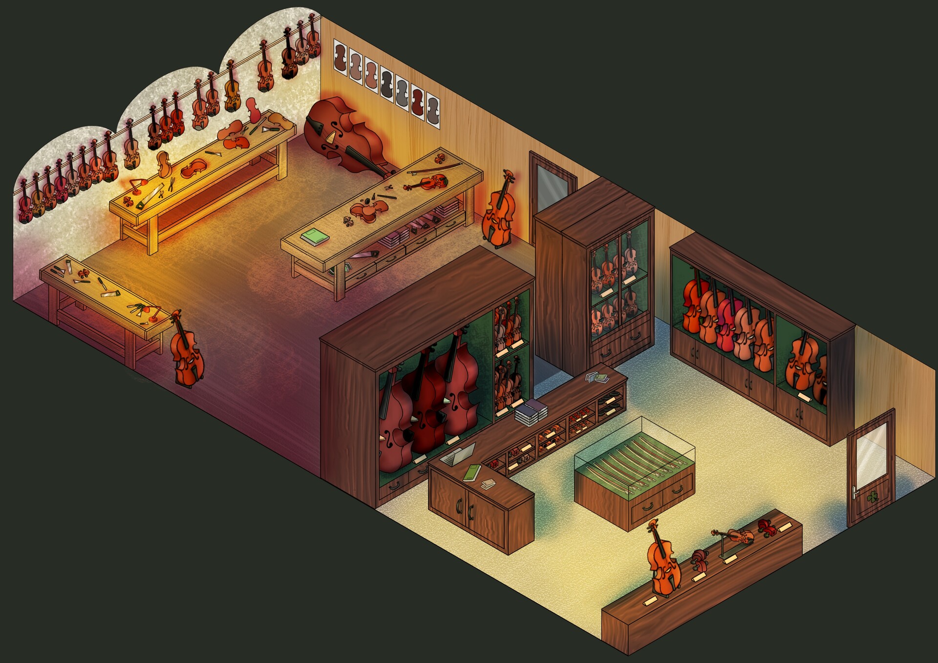 ArtStation - Concept art : Luthier shop
