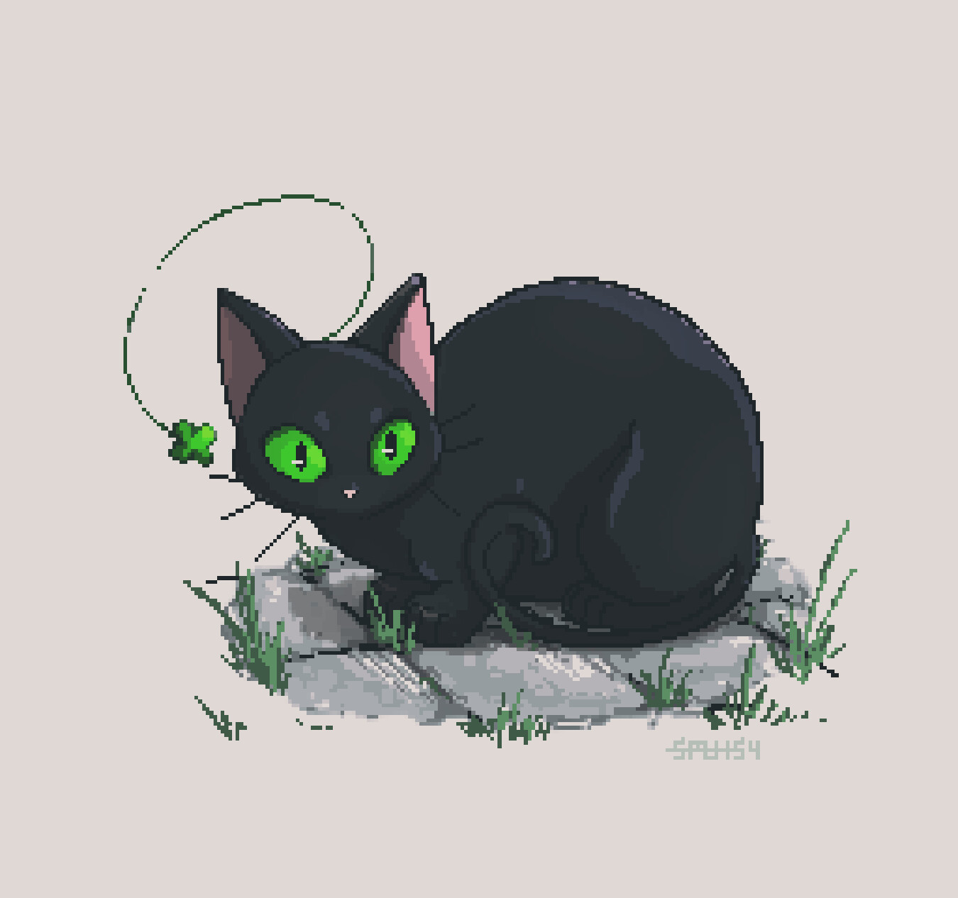 SPLITSY - Lucky cat pixel art