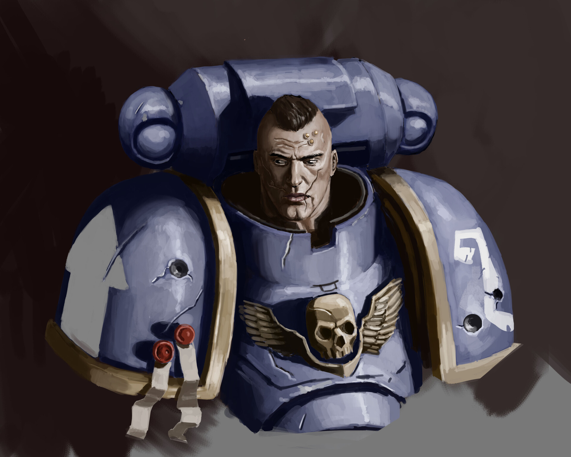 ArtStation - Warhammer 40K- Space Marine Portrait