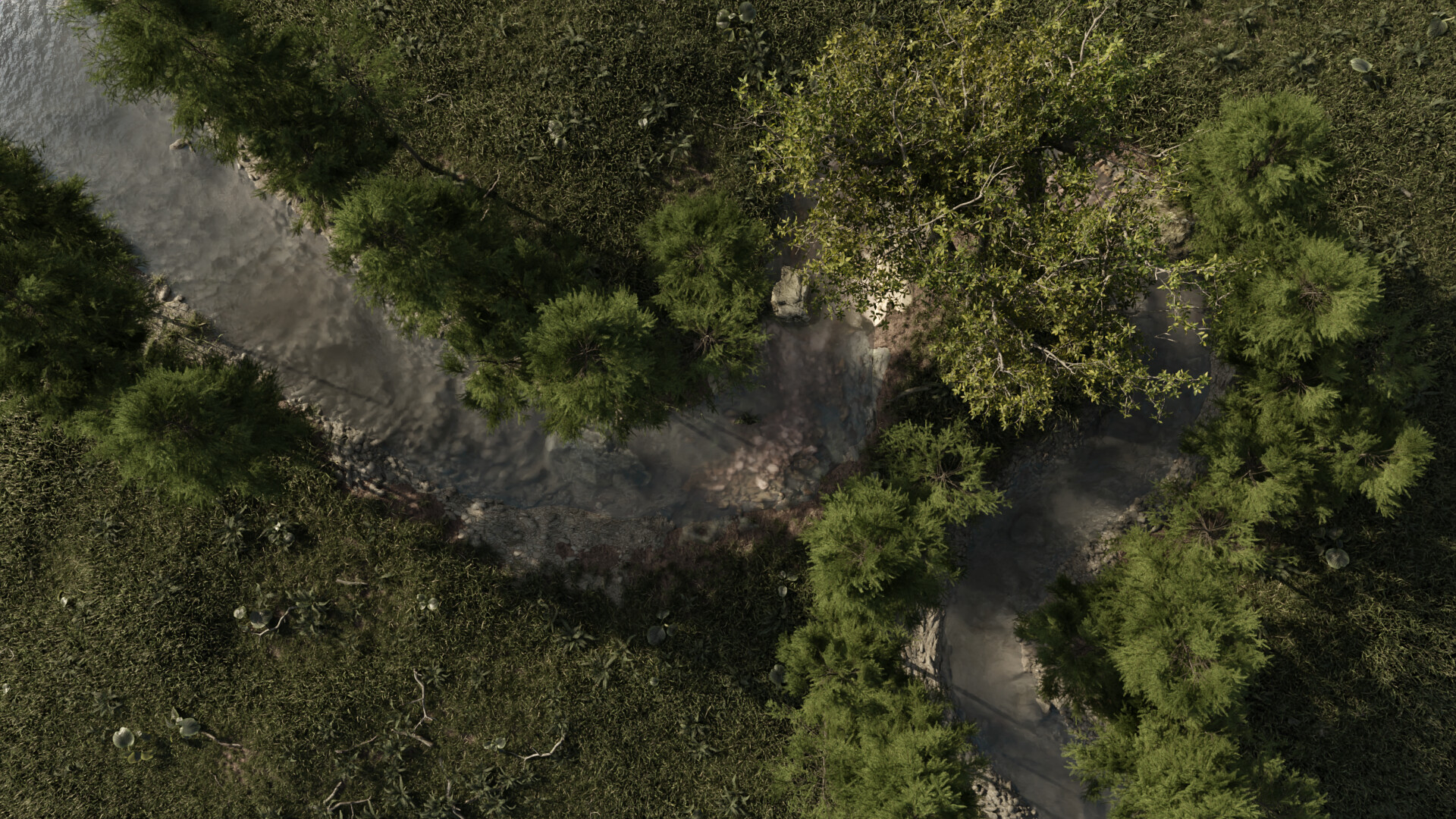 ArtStation - River from the top