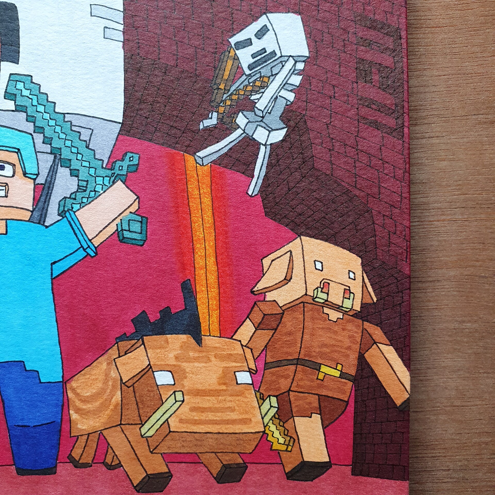 how to draw minecraft nether